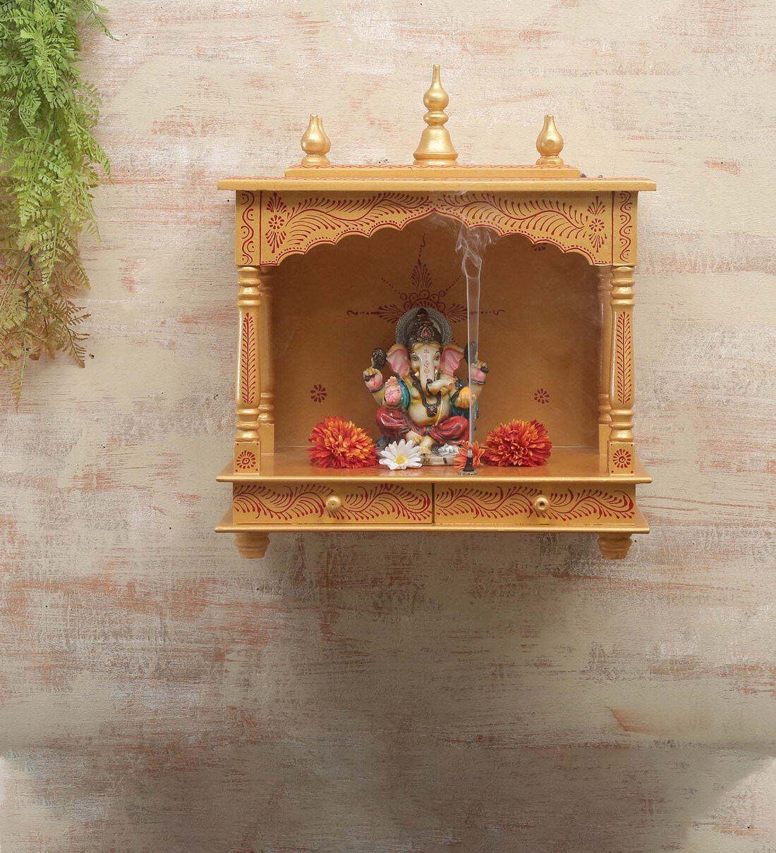 Buy MDF Mandir In Gold Online - Mandirs - Spiritual - Home Decor ...