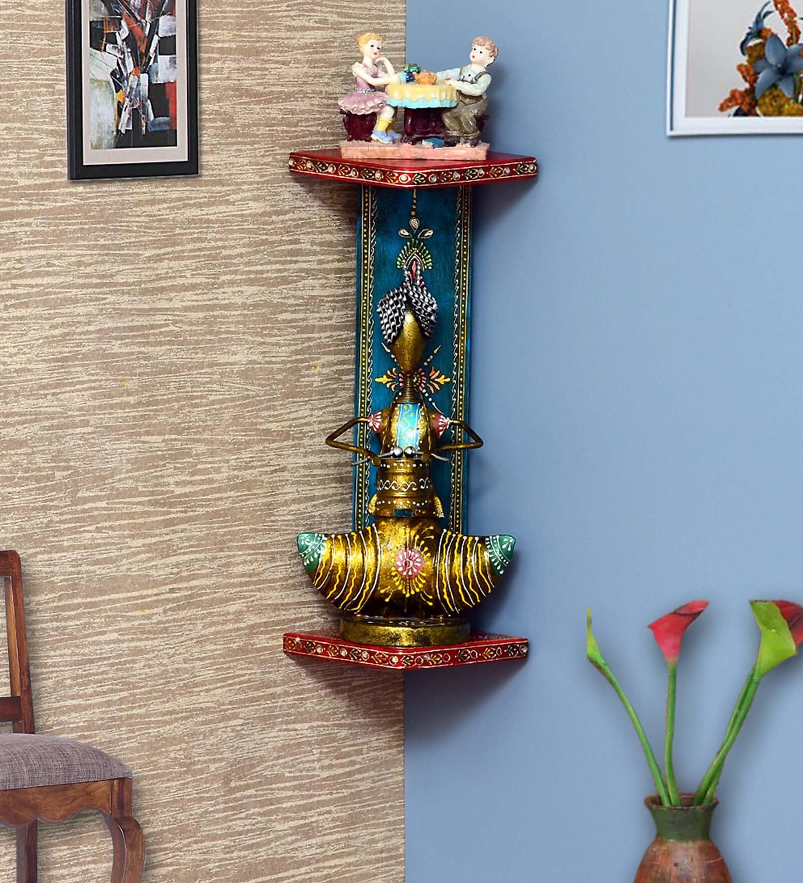 Buy Mdf 16 X 6 Inch Handpainted Wall Shelf Online - Corner Wall Shelves ...