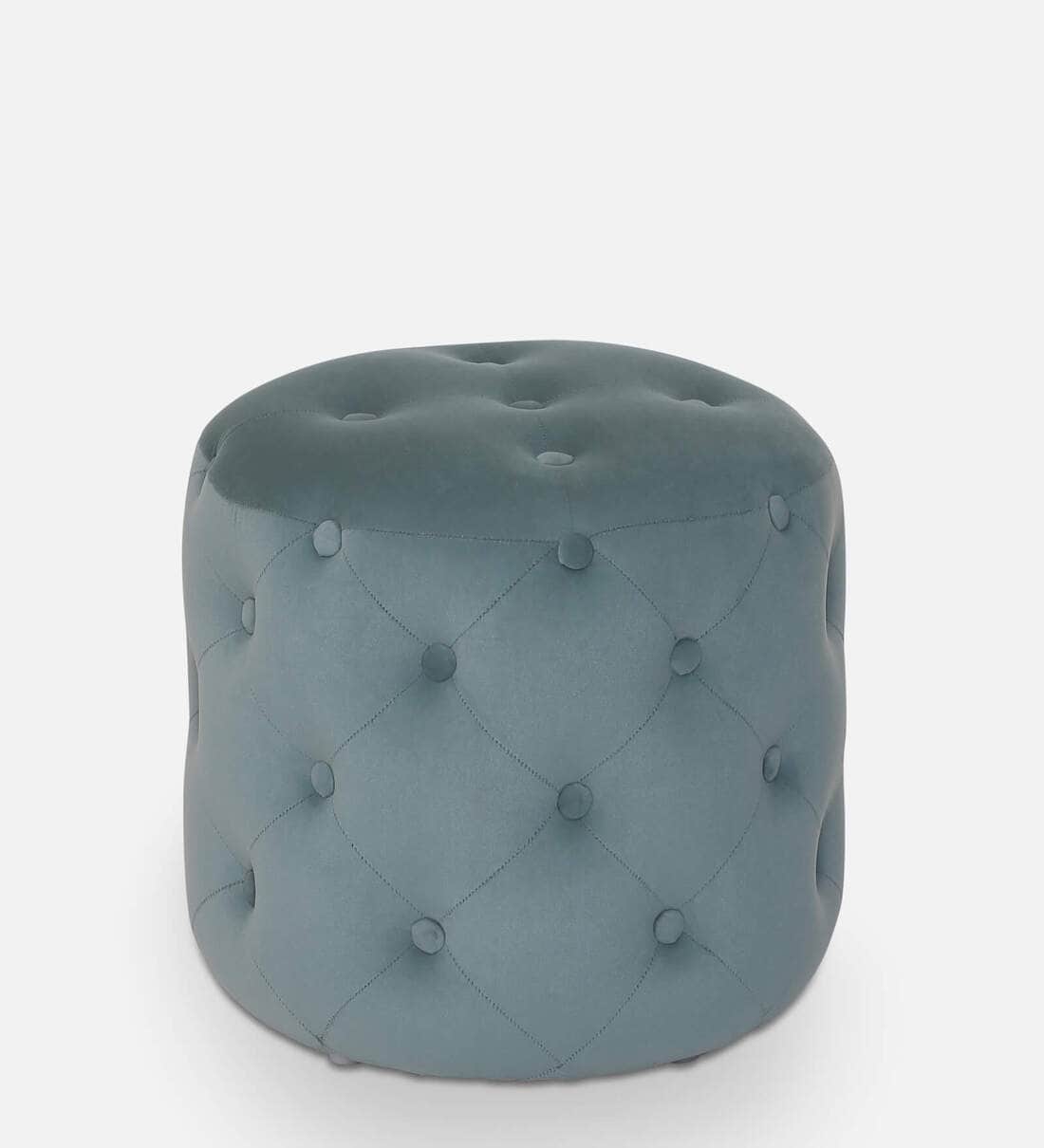 Buy Meril Round Tufted Pouffe in Green Colour at 50% OFF by VOF | Pepperfry