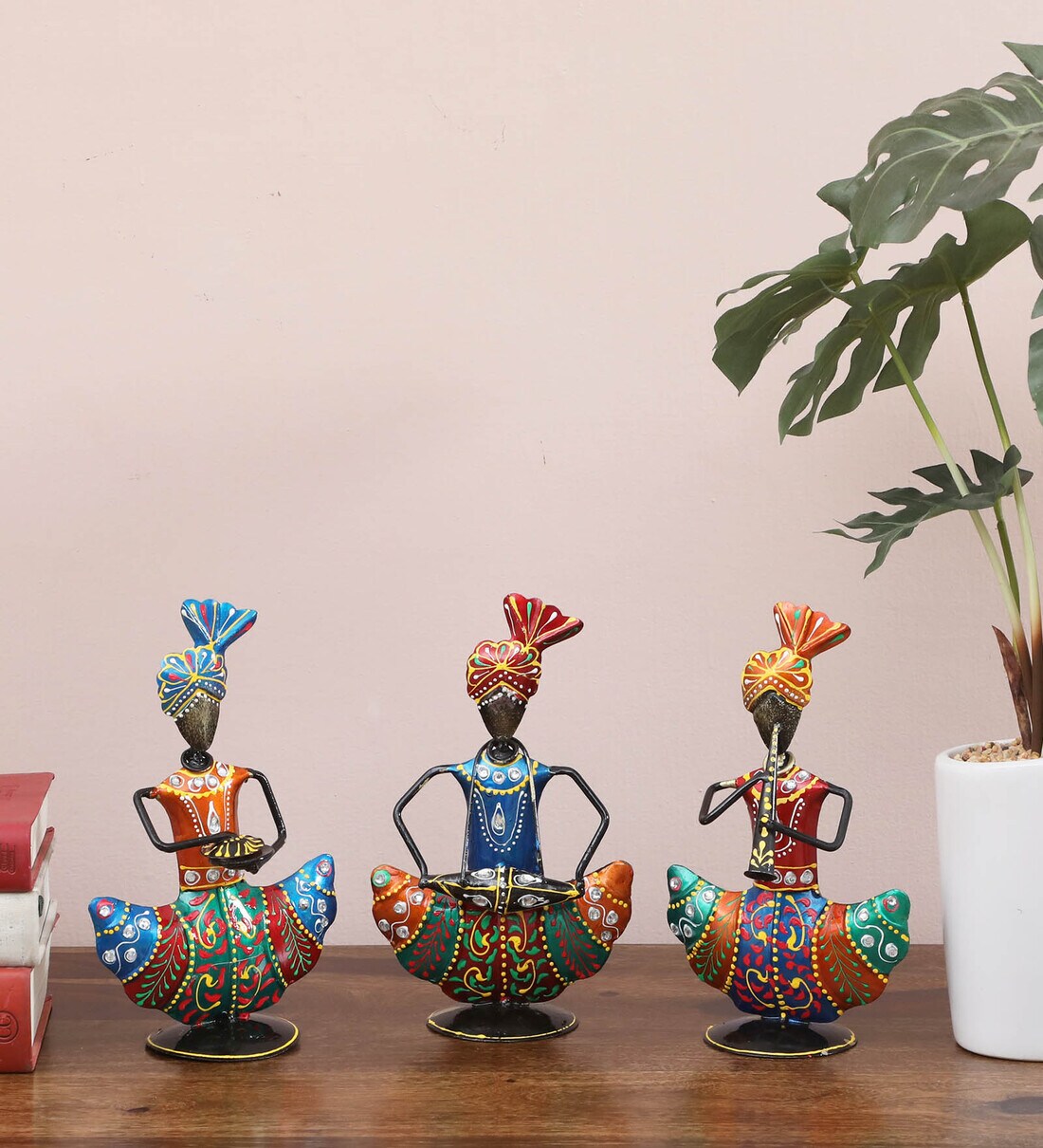 Buy Metal Multicolour Hand Painted Musician Online - Human Figurines ...