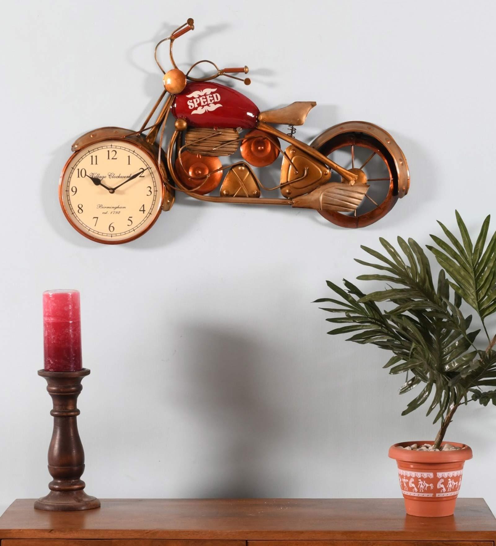 Buy Red Iron Bike Novelty Wall Clock Online - Novelty Wall Clocks ...