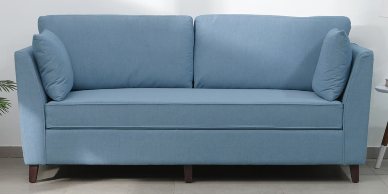Buy Miranda Fabric 3 Seater Sofa In Ice Blue Colour Online - Lawson ...