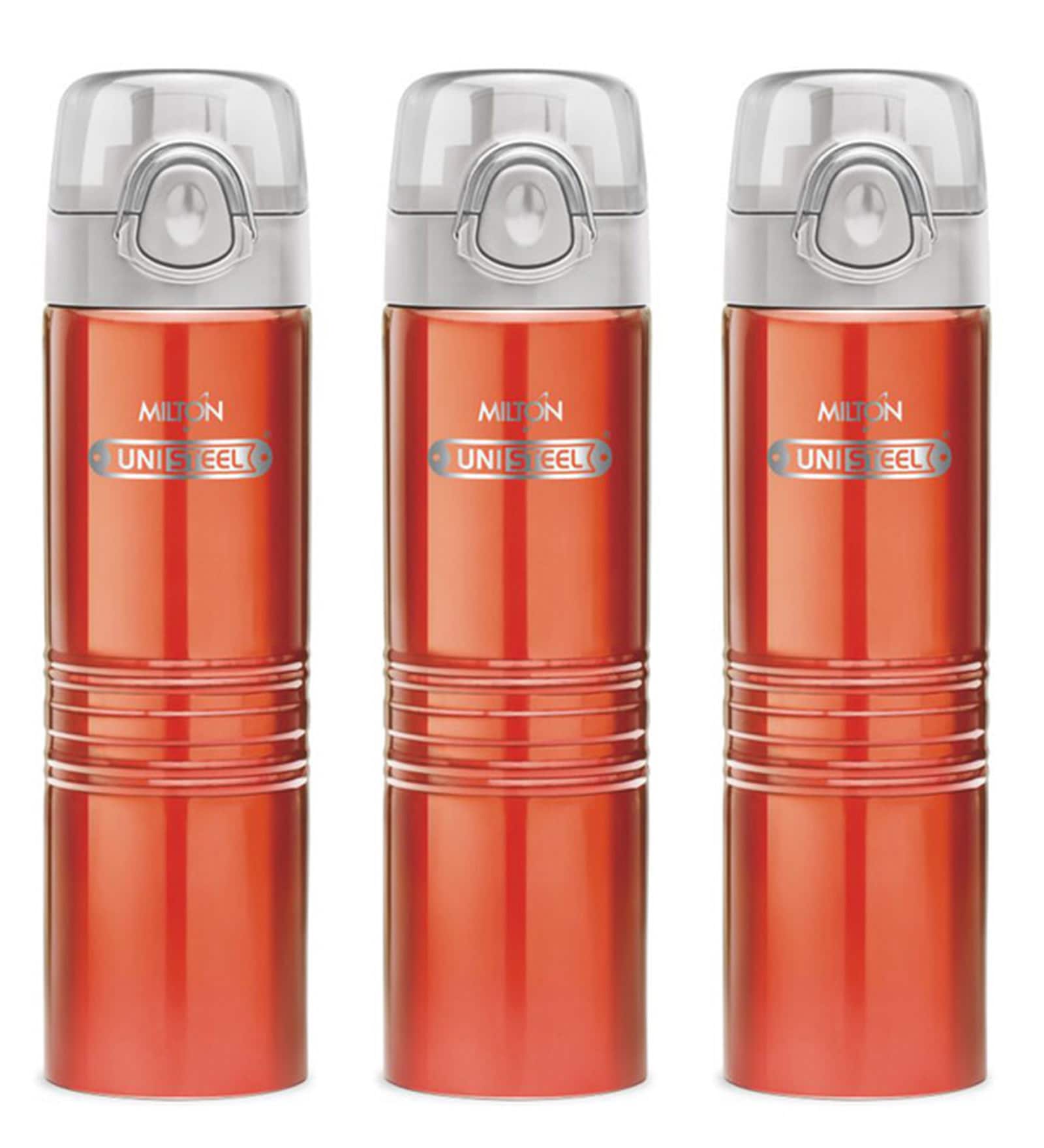 Buy Steel Red 750 ML Bottle - Set of 3 at 17% OFF by Milton | Pepperfry