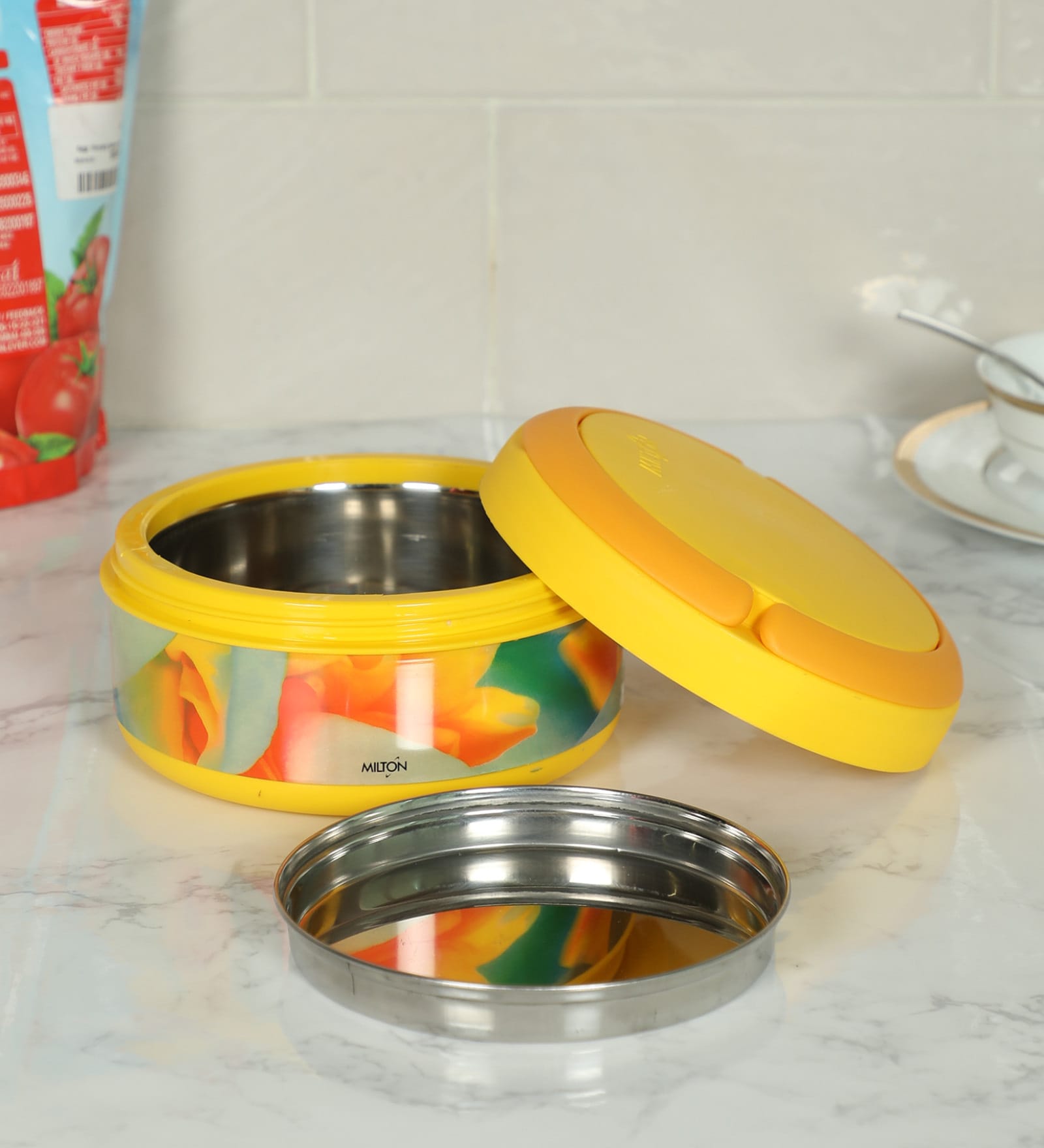 Buy Stainless Steel & Plastic 250 ML Tiffin Box Online - Insulated ...