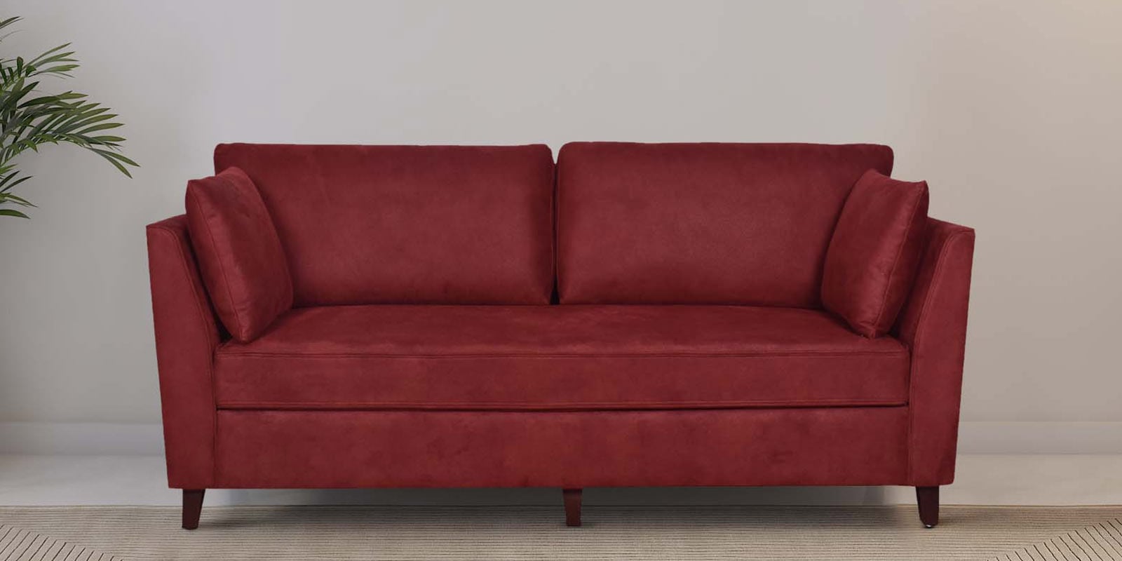Buy Miranda Fabric 3 Seater Sofa In Wine Red Colour at 4% OFF by ...