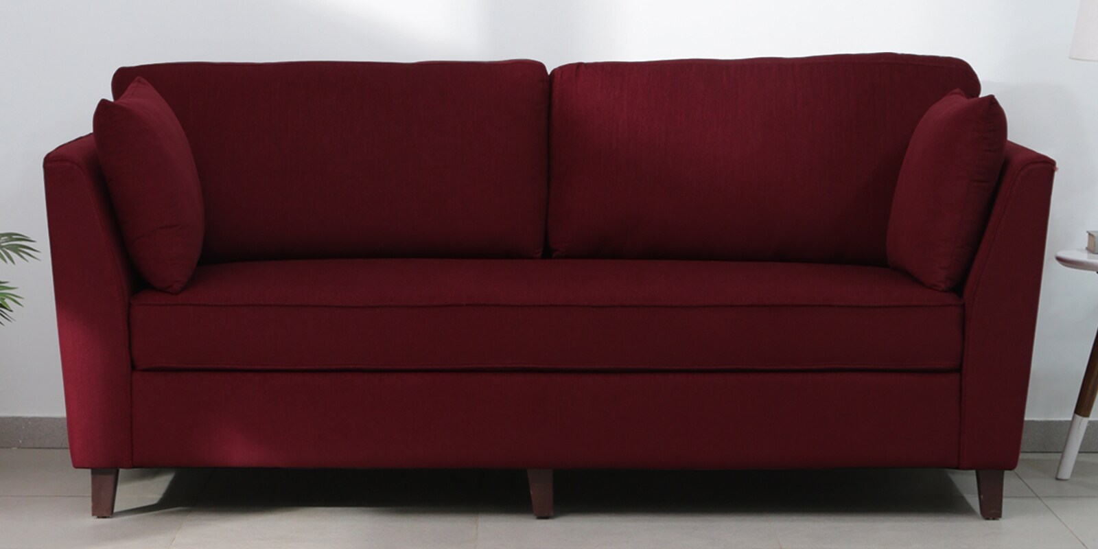 Buy Miranda Fabric 3 Seater Sofa In Garnet Red Colour Online - Lawson ...