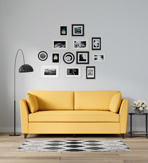 Buy Miranda Fabric 3 Seater Sofa In Garnet Red Colour at 15% OFF by ...