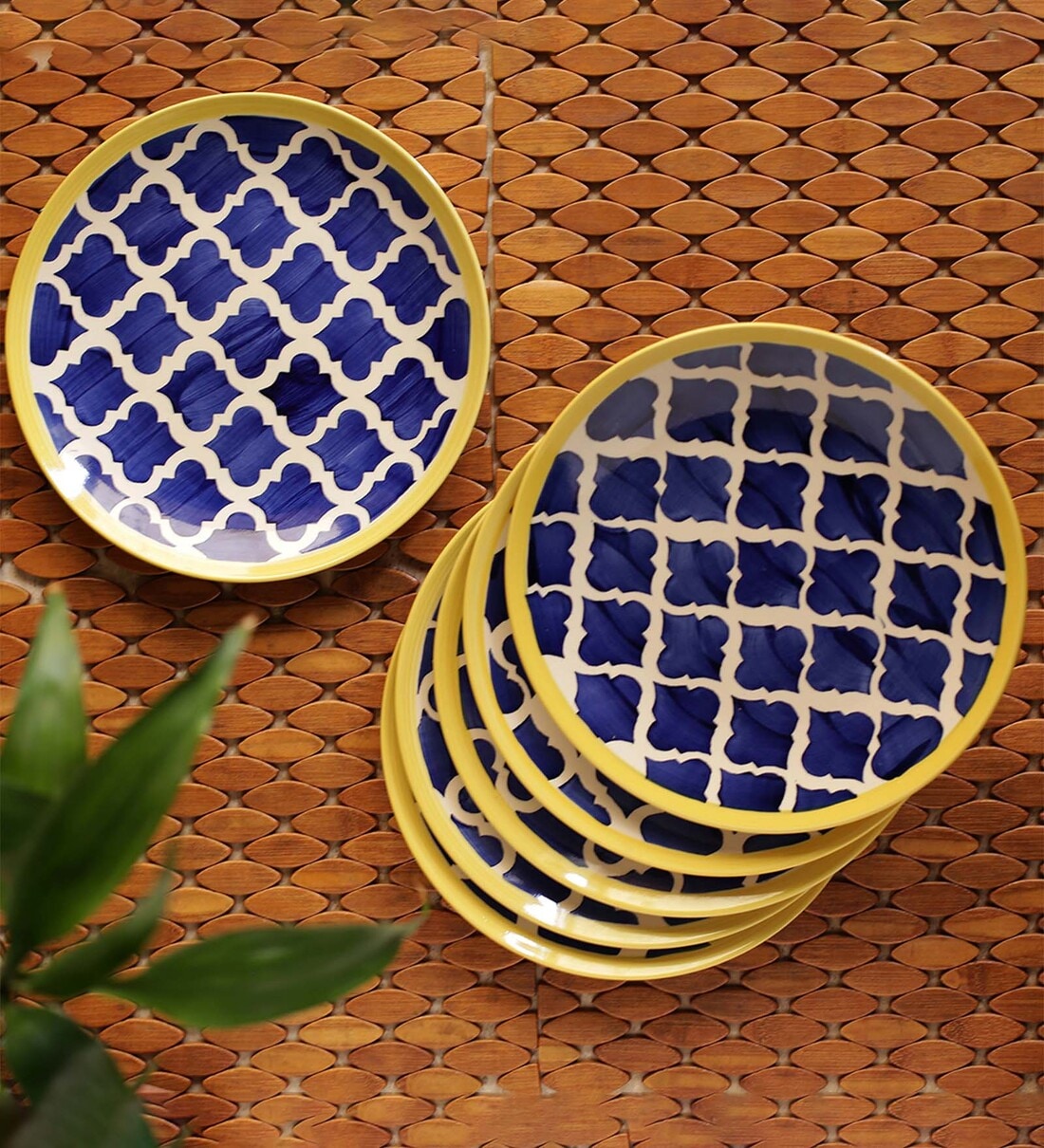 Buy Moroccan 10 Inch Multicolour Ceramic (Set of 6) Dinner Plate at 55% OFF by ExclusiveLane ...