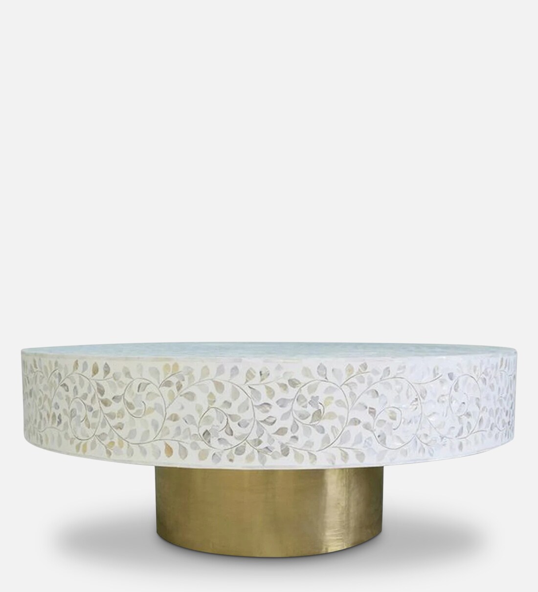 Buy Mother of Pearl Medium Coffee Table In White Colour at 10% OFF by ...