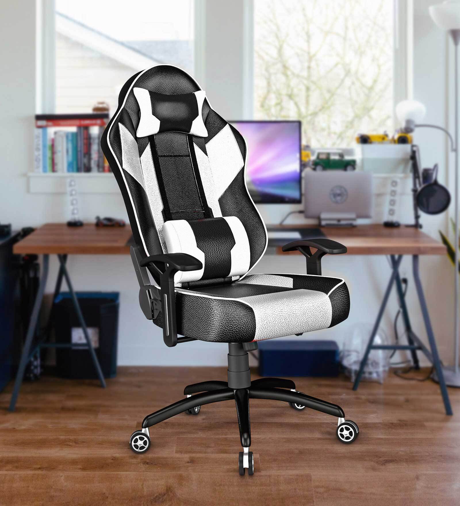 Buy Modern Series Gaming Chair In White & Black Colour Online - Gaming ...