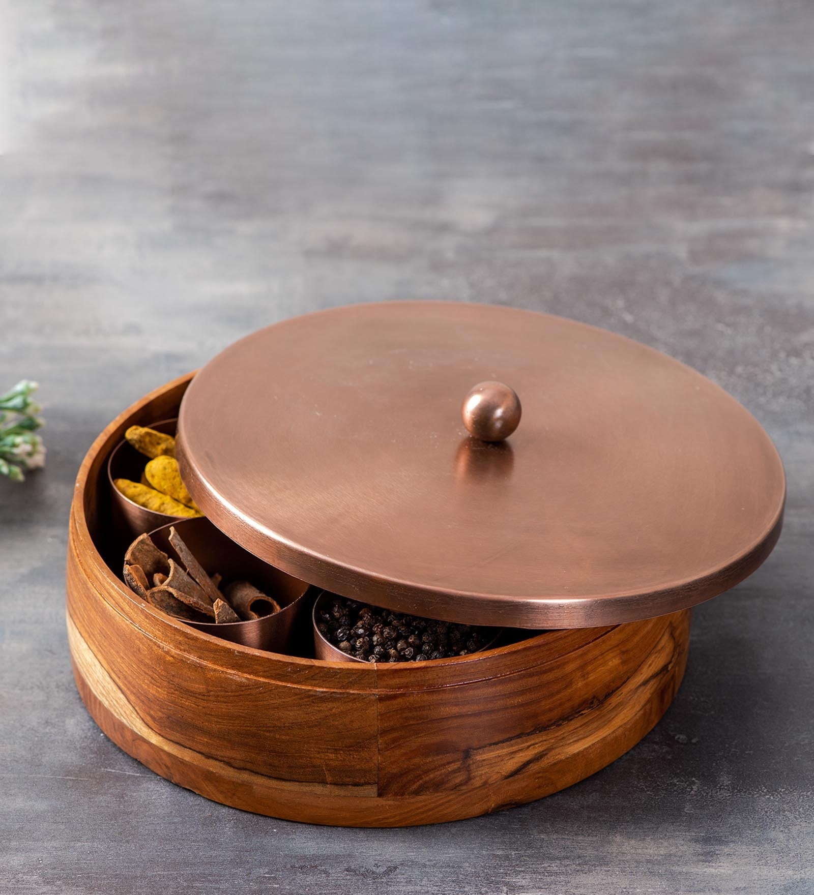 Buy Mord Mango Wood Spice Box with Copper Lid by NestRoots at 50% OFF ...