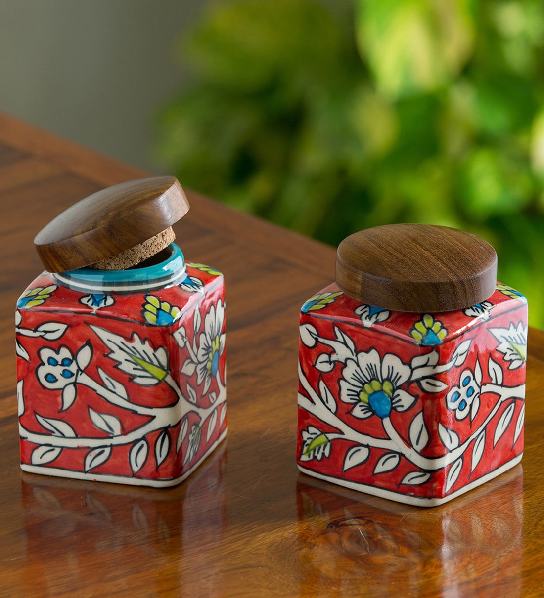 Buy Mughal Cuboidal Pair Floral 240ml Multicolour Ceramic (Set of 4 ...