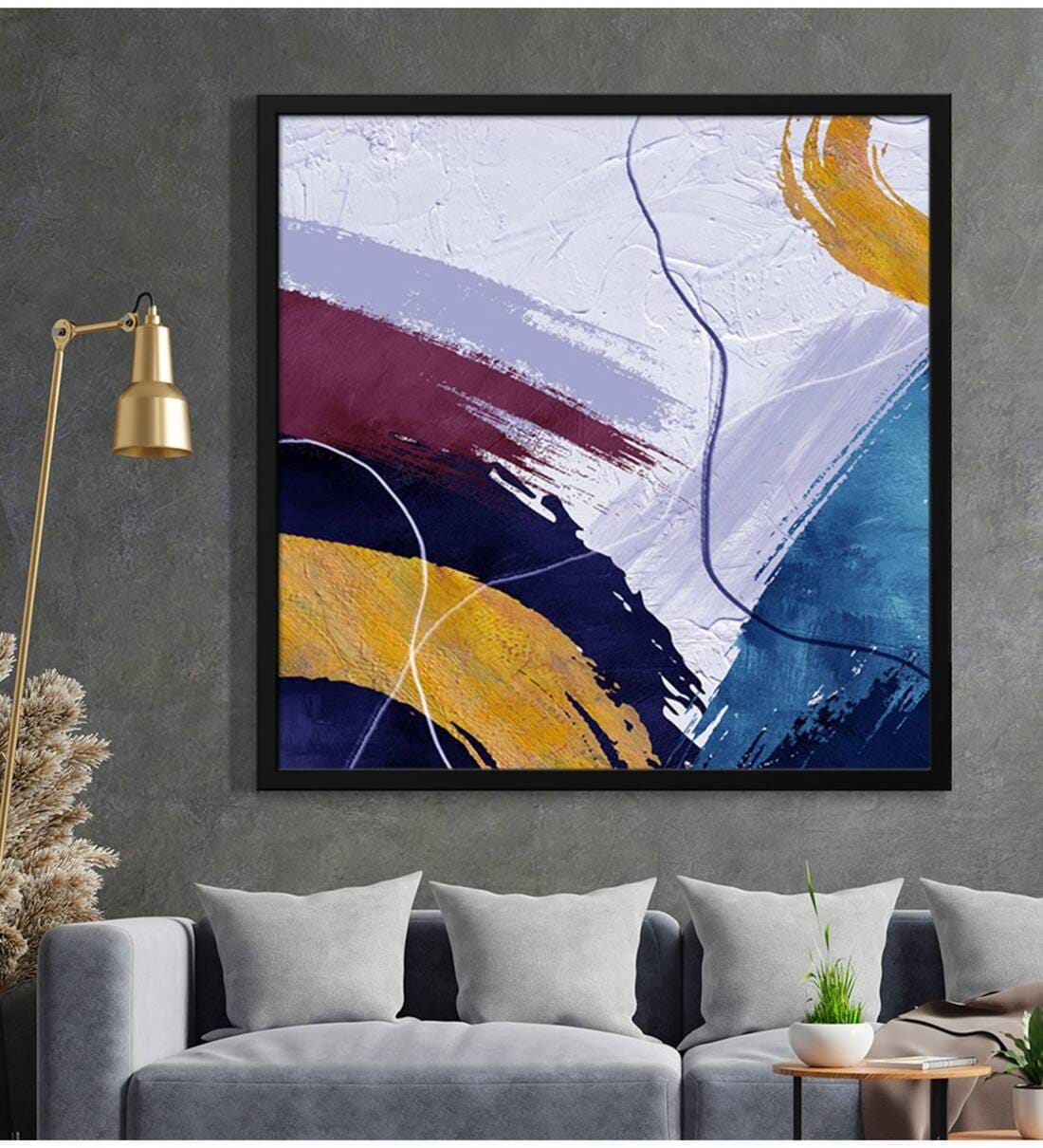 Buy Multi Color Abstract Art Modern Canvas Wall Paintings at 100% OFF ...