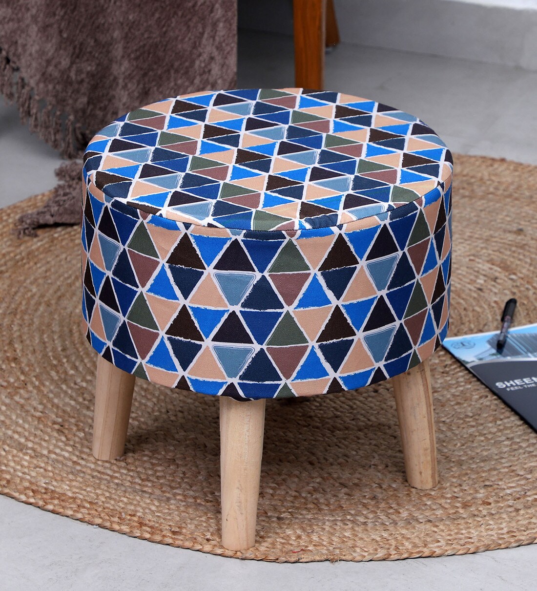 Buy Multiangle Fabric Seating Stool in Multi Colour at 100% OFF by ...
