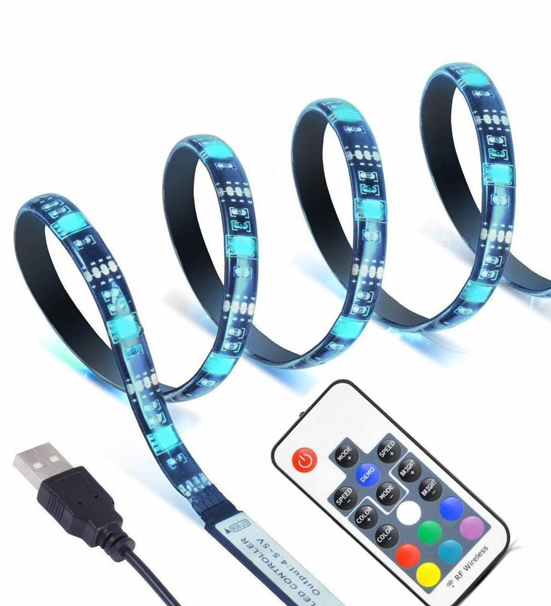 Buy Multicolor 4 Meter Colur Modes With 17 Key Controller USB Powered ...