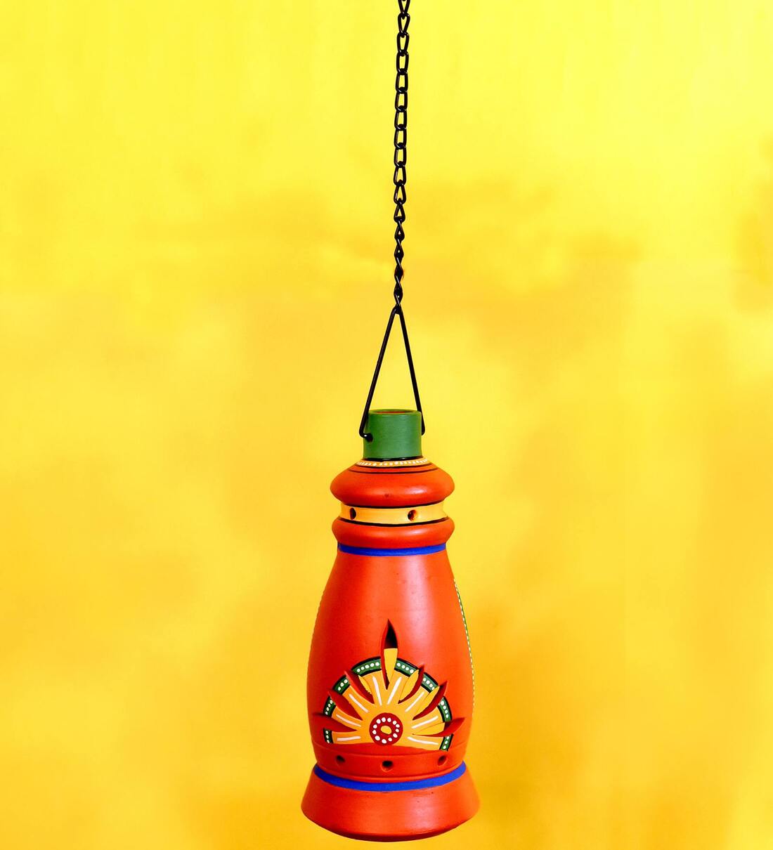 Buy Multicolor Terracotta Hanging Tea Light Holder by Aakriti Art ...
