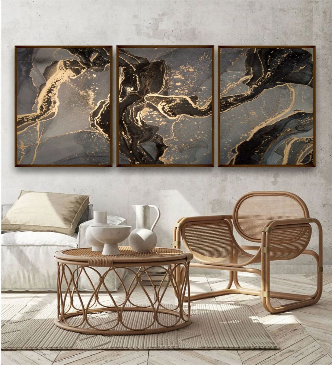 Buy Ancient Techniques Multicolor Canvas Framed Abstract Art Print Set ...