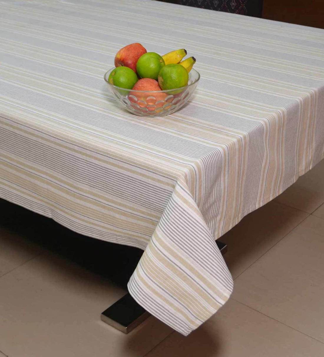 Buy Classic Stripe Purple Cotton 89X59 Inch Table Cloth By R Home at 51 ...