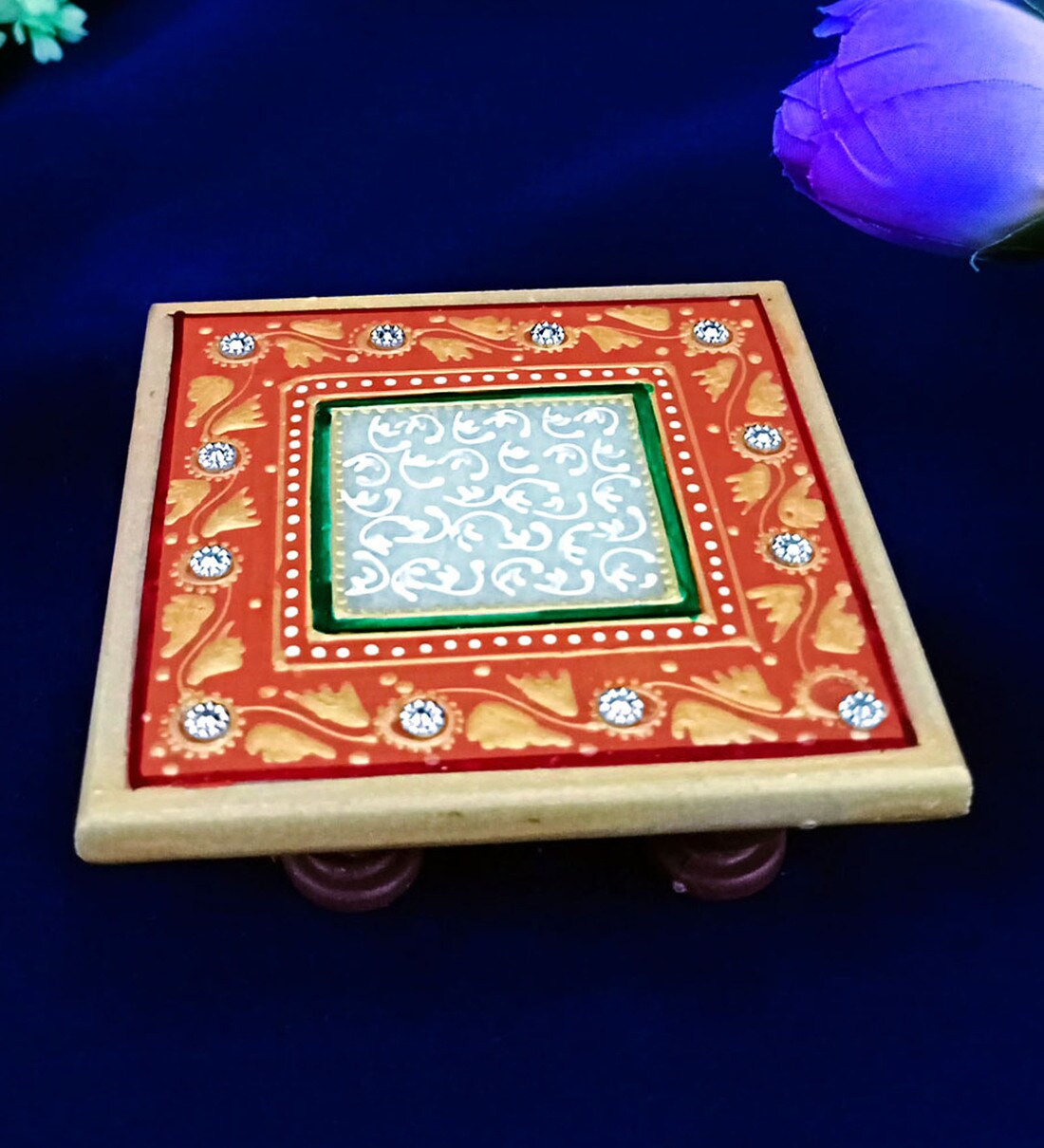 Buy Trendy Multicolour Marble Chowki at 40% OFF by Handicraft Kingdom ...