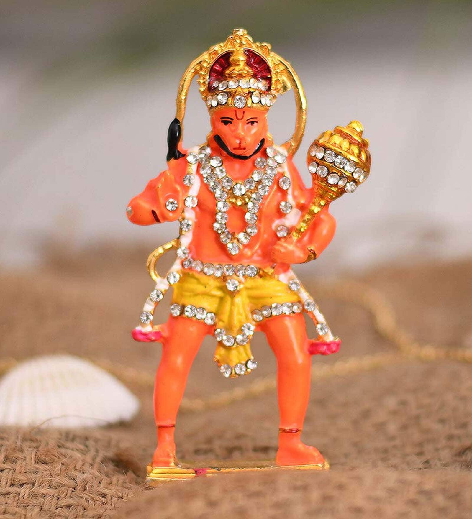 Buy Multicolour Metal 3.9 Inches Lord Hanuman Idol Online - Hanuman ...