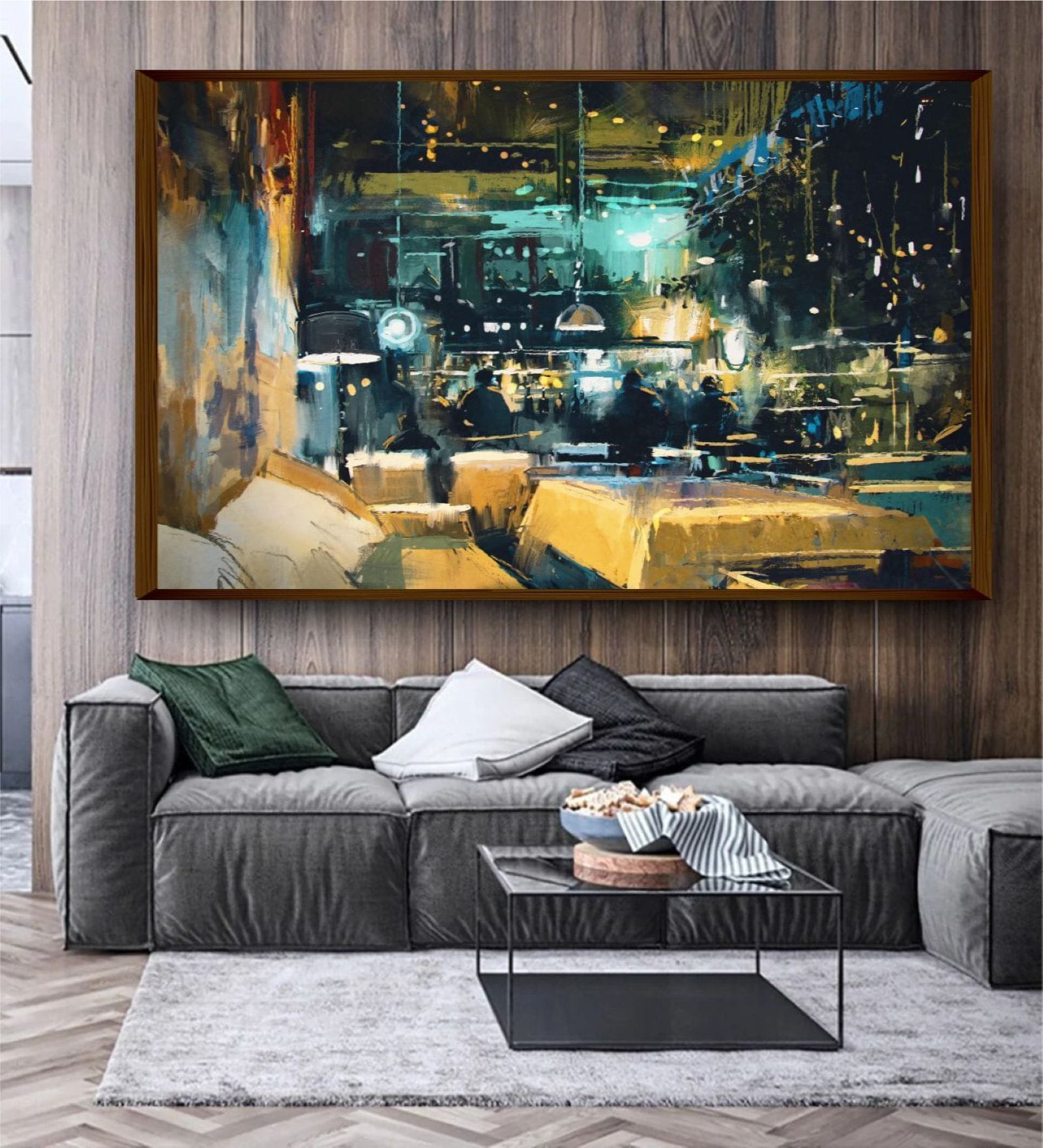 Buy Visual Pictures Multicolor Canvas Framed People and Places Art ...