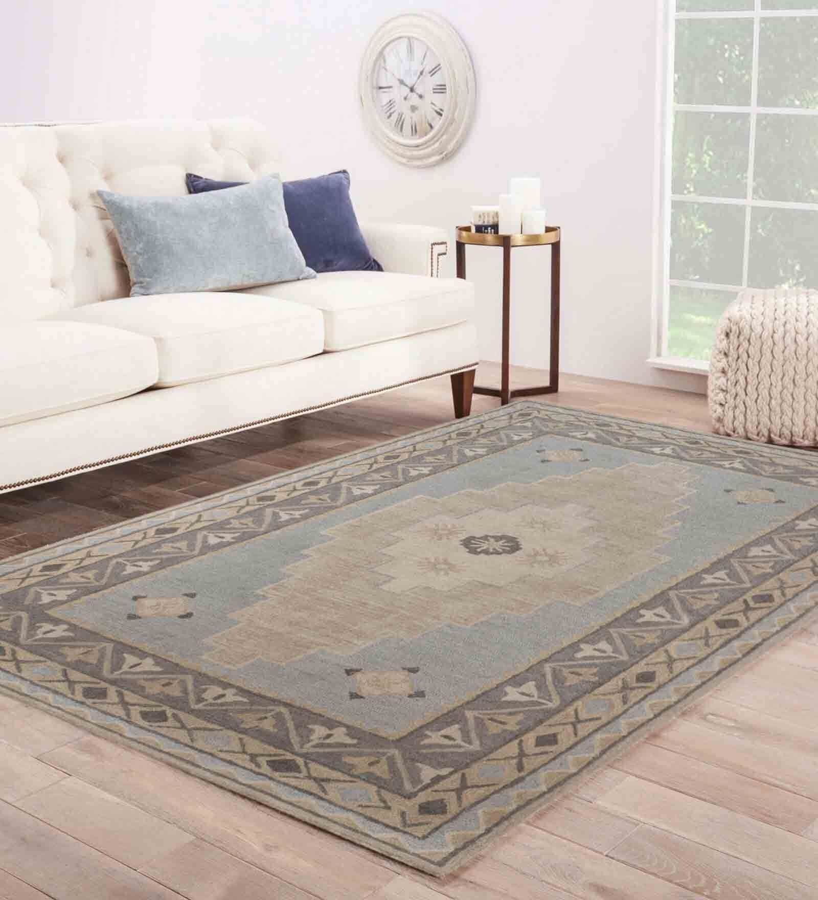 Buy Brown Wool Vintage 5 x 8 Feet Hand Tufted Carpet by Obeetee Online ...