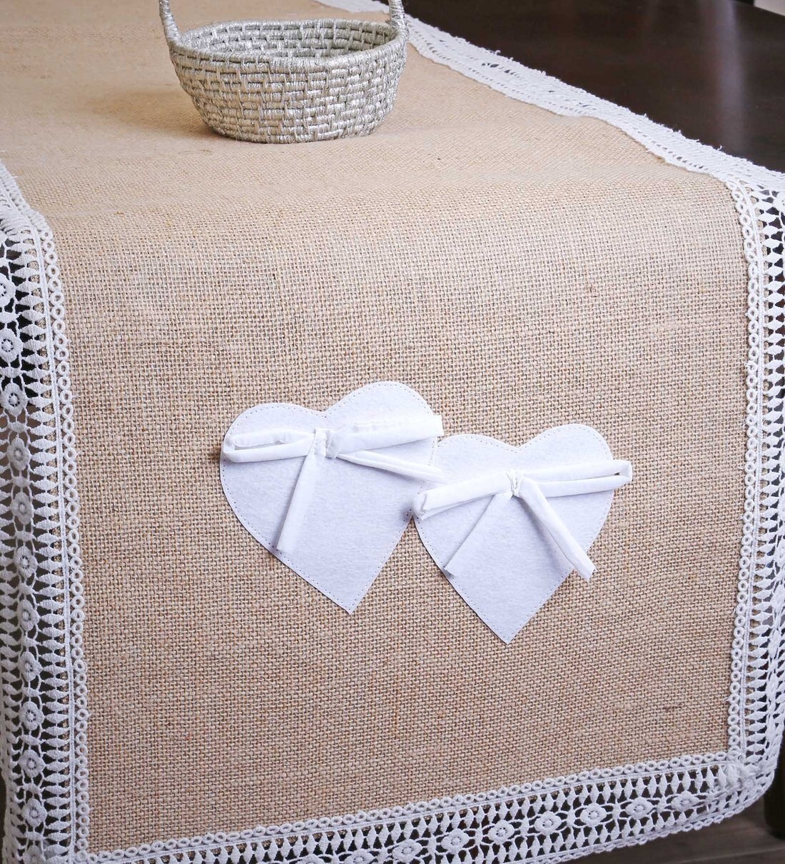 Buy Lace Work (72x15) Beige & Whire Jute Table Runner Online - Table ...