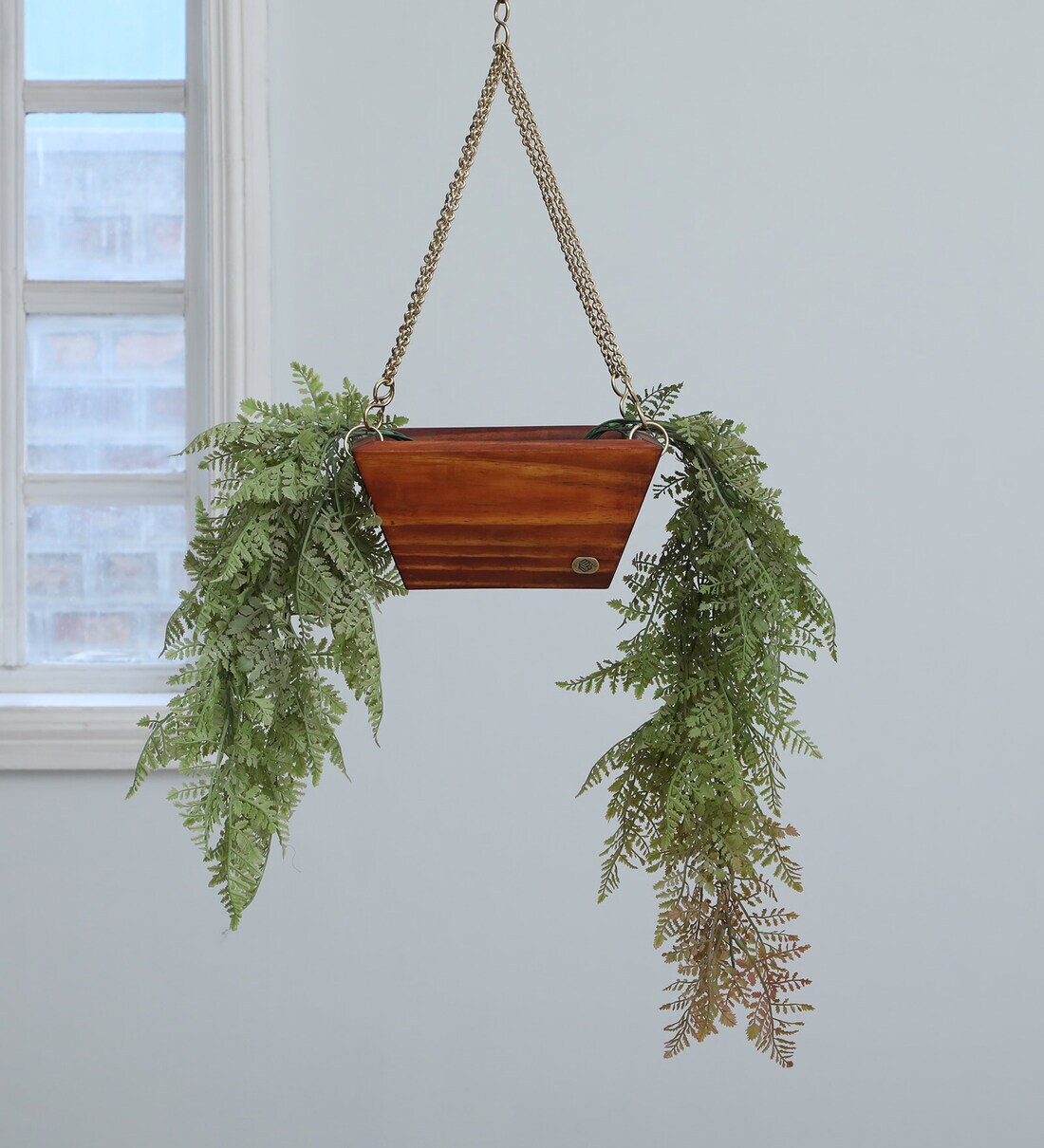 Buy Natural Finish Pine Wood Angular Hanging Planter by My Eden at 100% ...