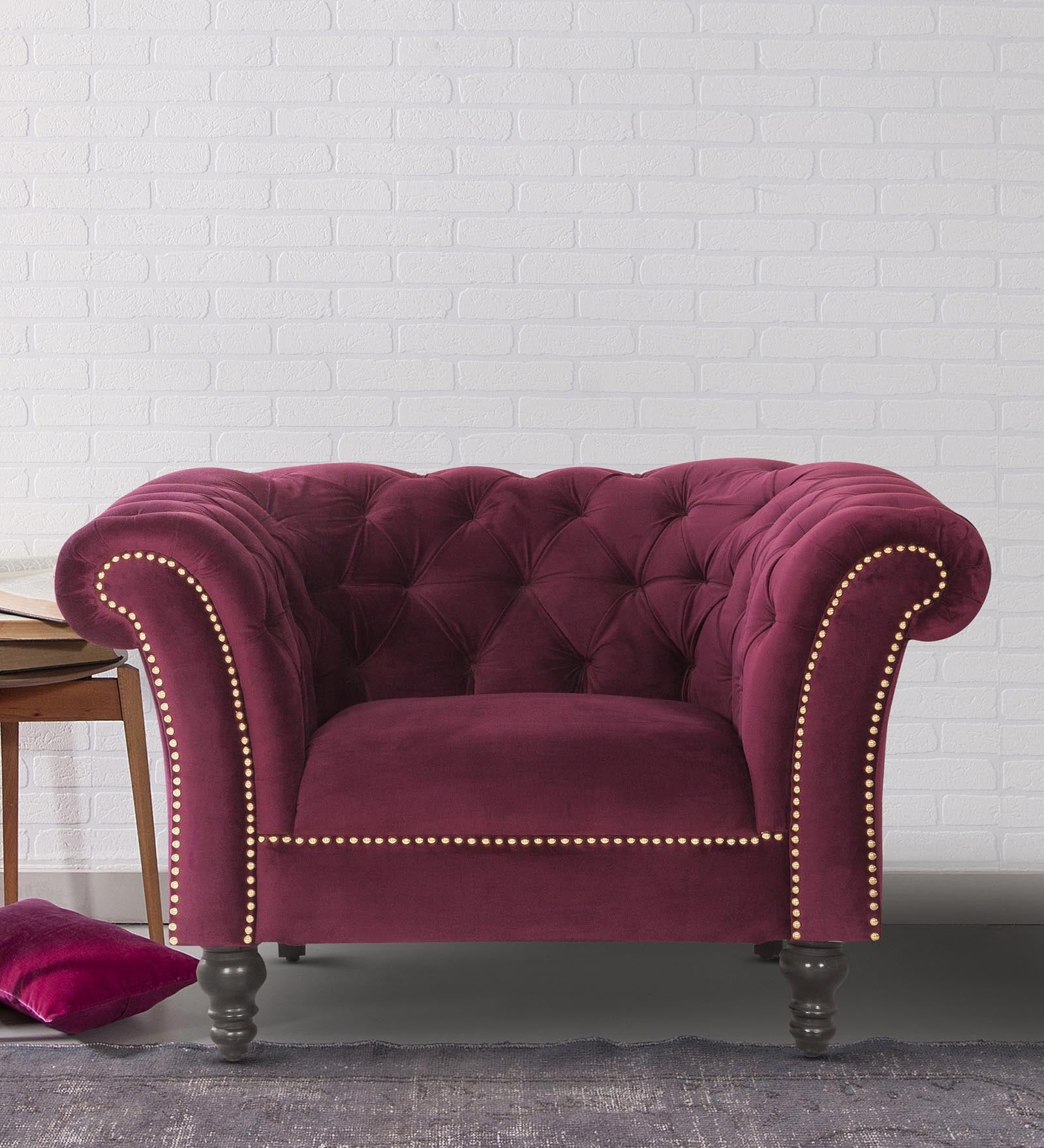 Buy Nevada 1 Seater Sofa in Wine Colour at 19% OFF by Urban Living ...