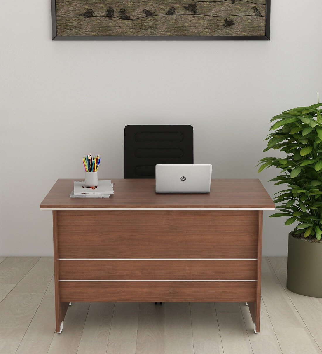 Buy Nova Small Executive Desk in Walnut Finish Online - Executive Desks ...