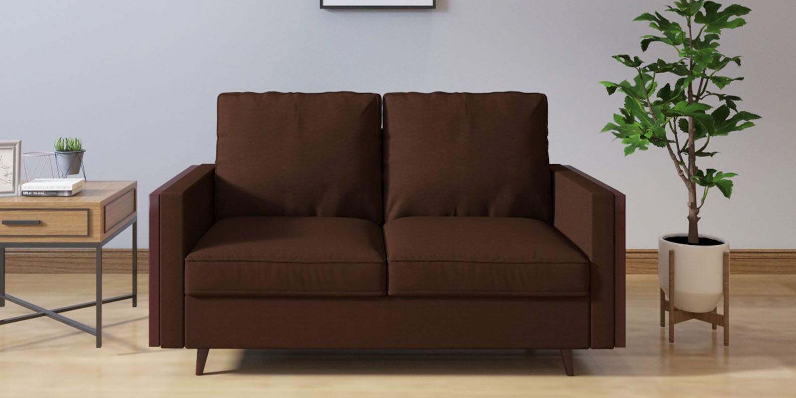 Buy Nork Fabric 2 Seater Sofa in Brown Colour at 38% OFF by Adorn Homez | Pepperfry
