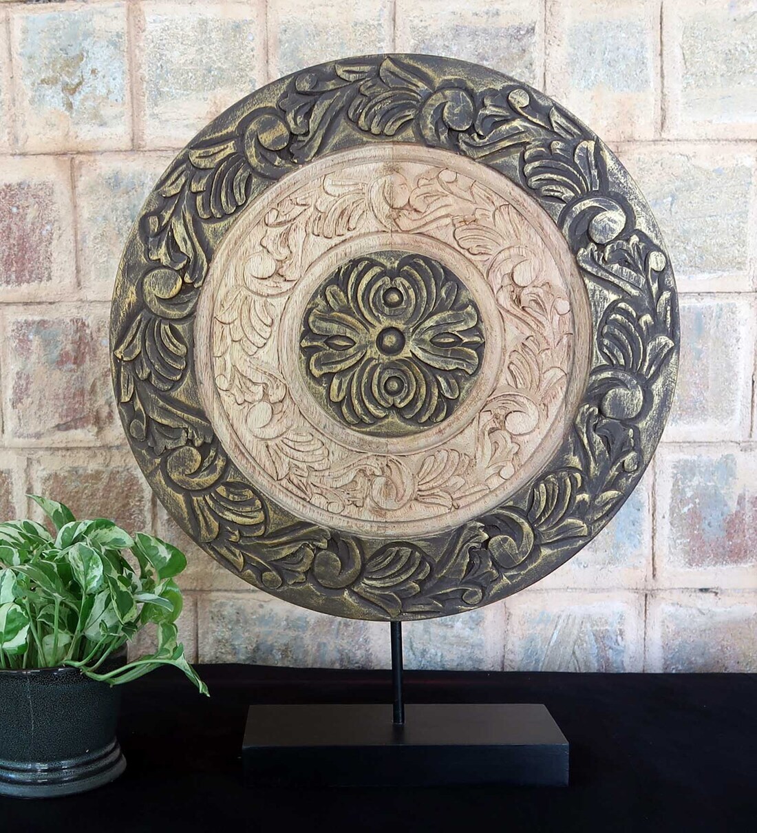 Buy Object Disc- Large Mango Wood & Iron Table Accent Piece at 14% OFF ...