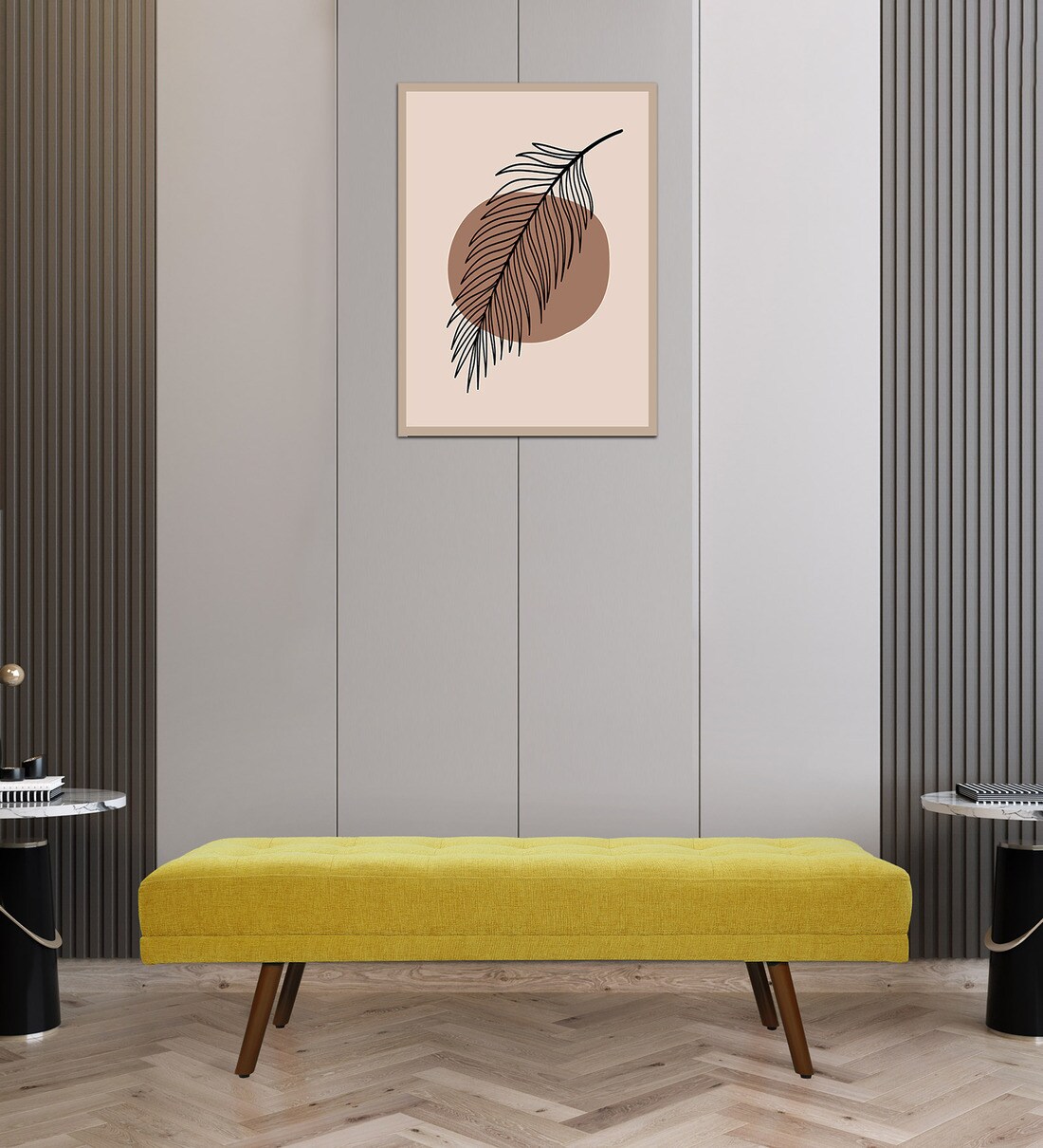 Buy Olympia Bench in Mustard Yellow Colour at 40% OFF by Vittoria | Pepperfry