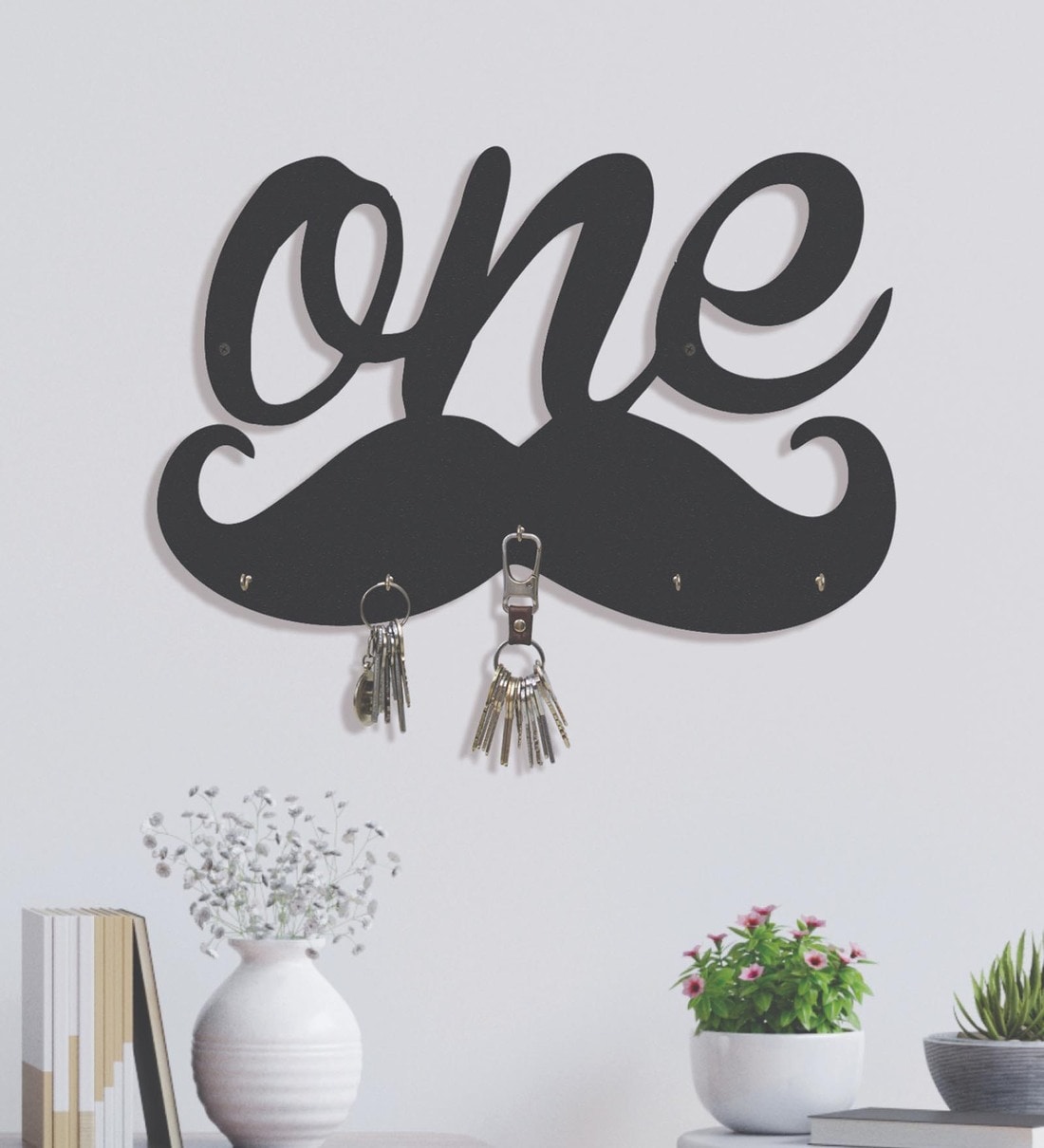 Buy One Black Finish Mdf Wall Hanging With 5 Hooks Key Holder at 44% ...