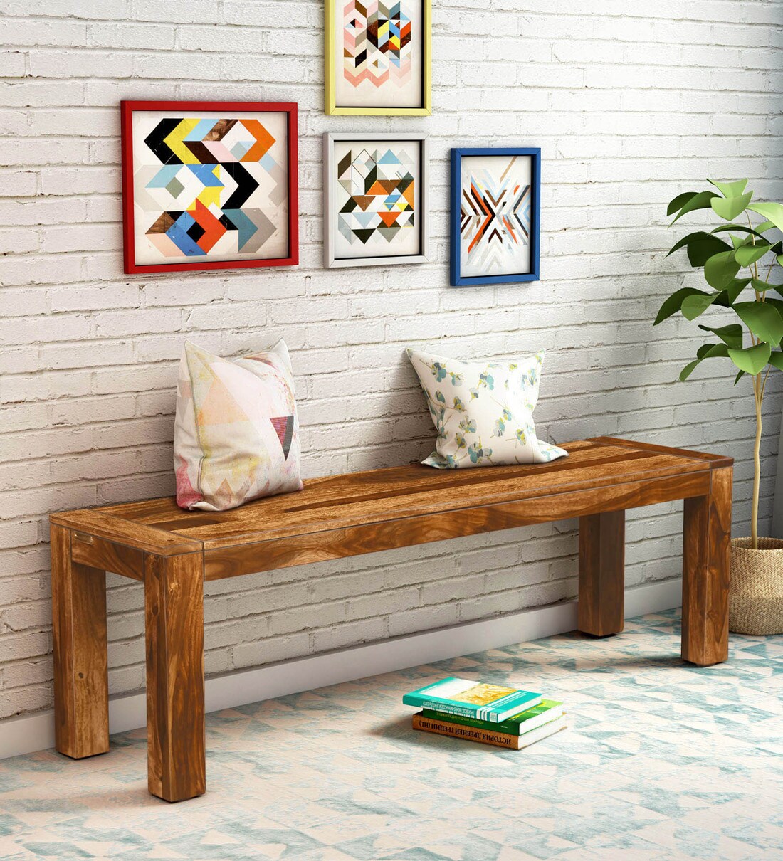 Buy Oriel Sheesham Wood Bench In Rustic Teak Finish at 44% OFF by ...