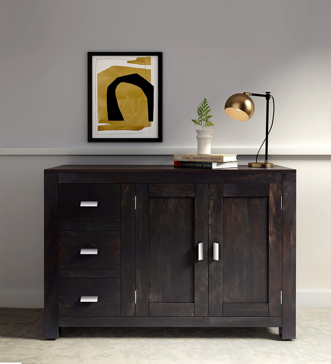 Buy Oriel Sheesham Wood Sideboard In Warm Chestnut Finish Online ...