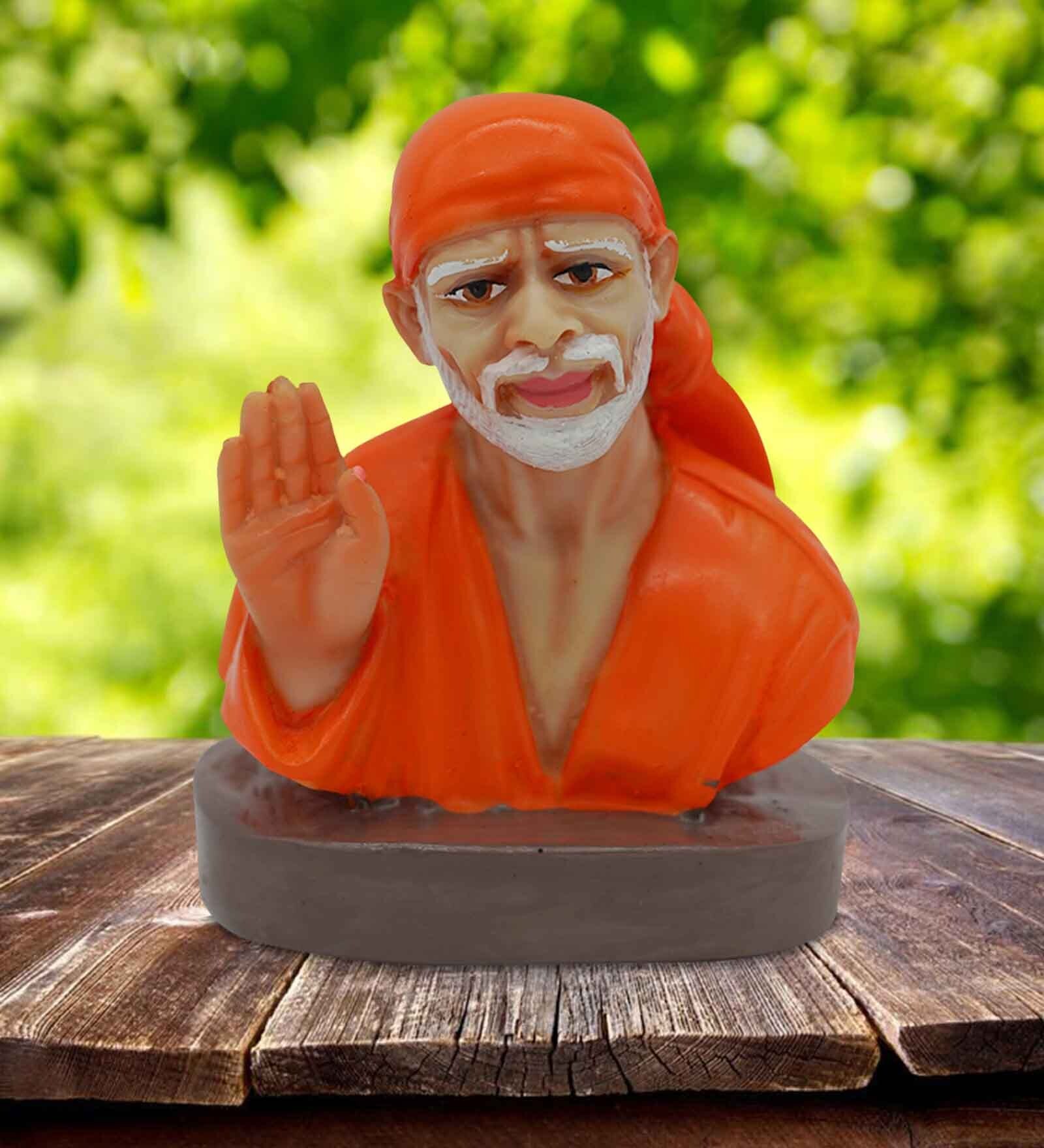 Buy Orange Marble Handpainted Dwarka Sai Bab Idol at 33% OFF by ...