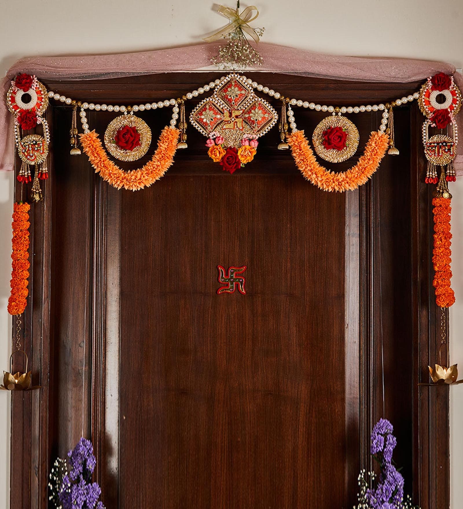 Buy Orange Shubh Labh Door Toran By Swastik Pooja Online - Torans ...