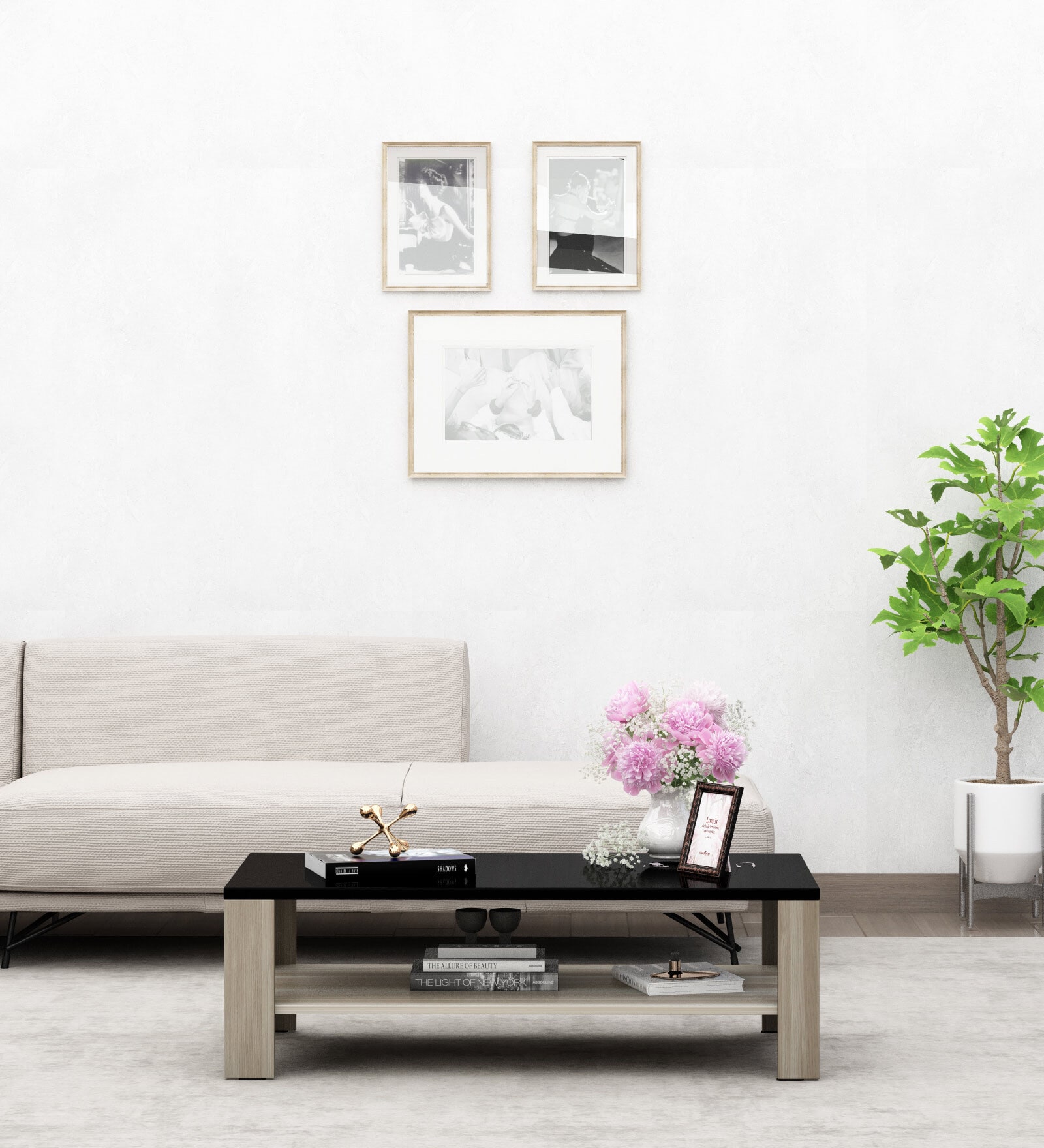 Buy Orca Coffee Table in Black & Cloud Ash Colour at 20% OFF by Crystal Furnitech | Pepperfry