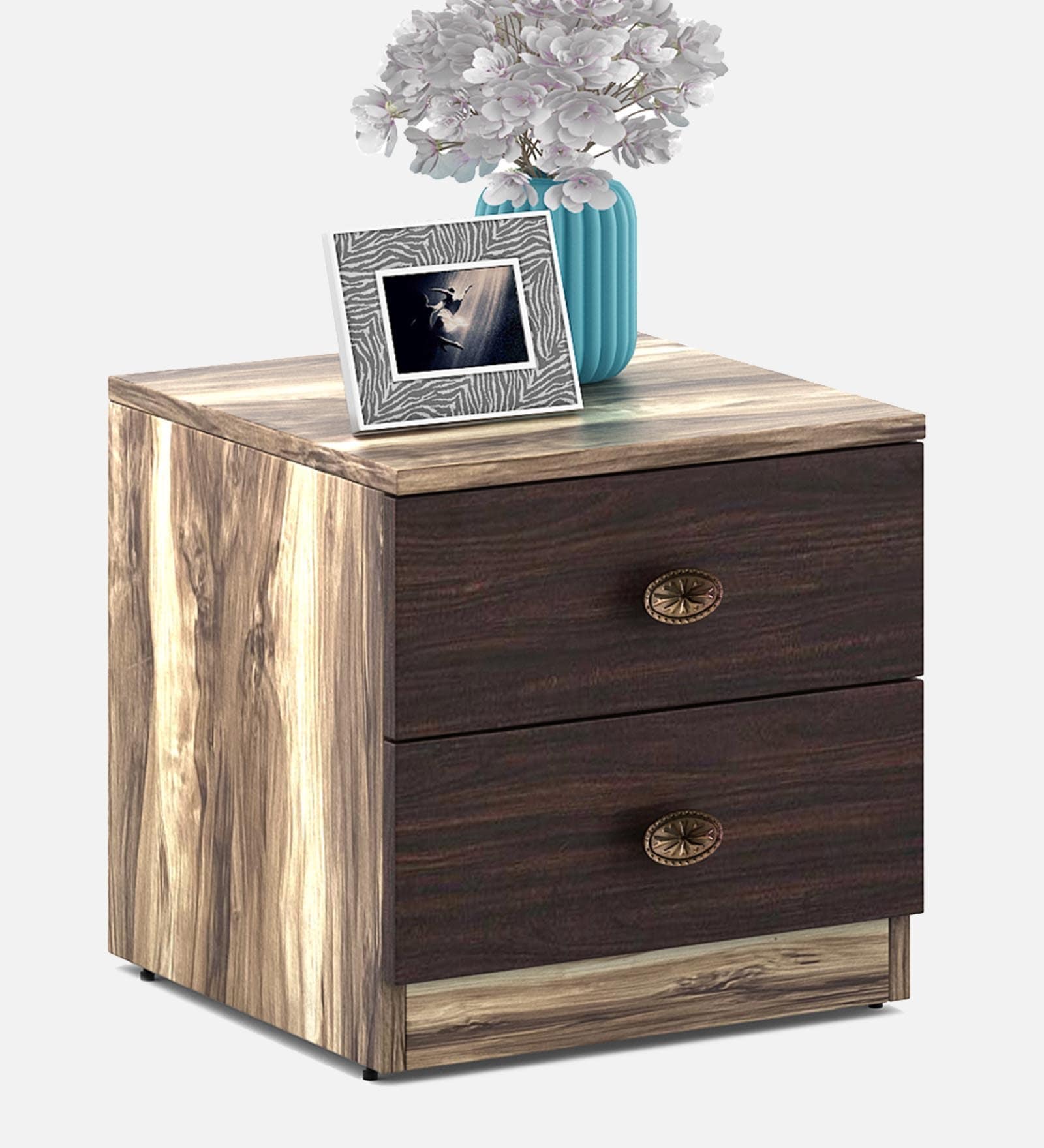 Buy Oscar Bedside Table in Choco Walnut Finish with Drawers at 24% OFF ...