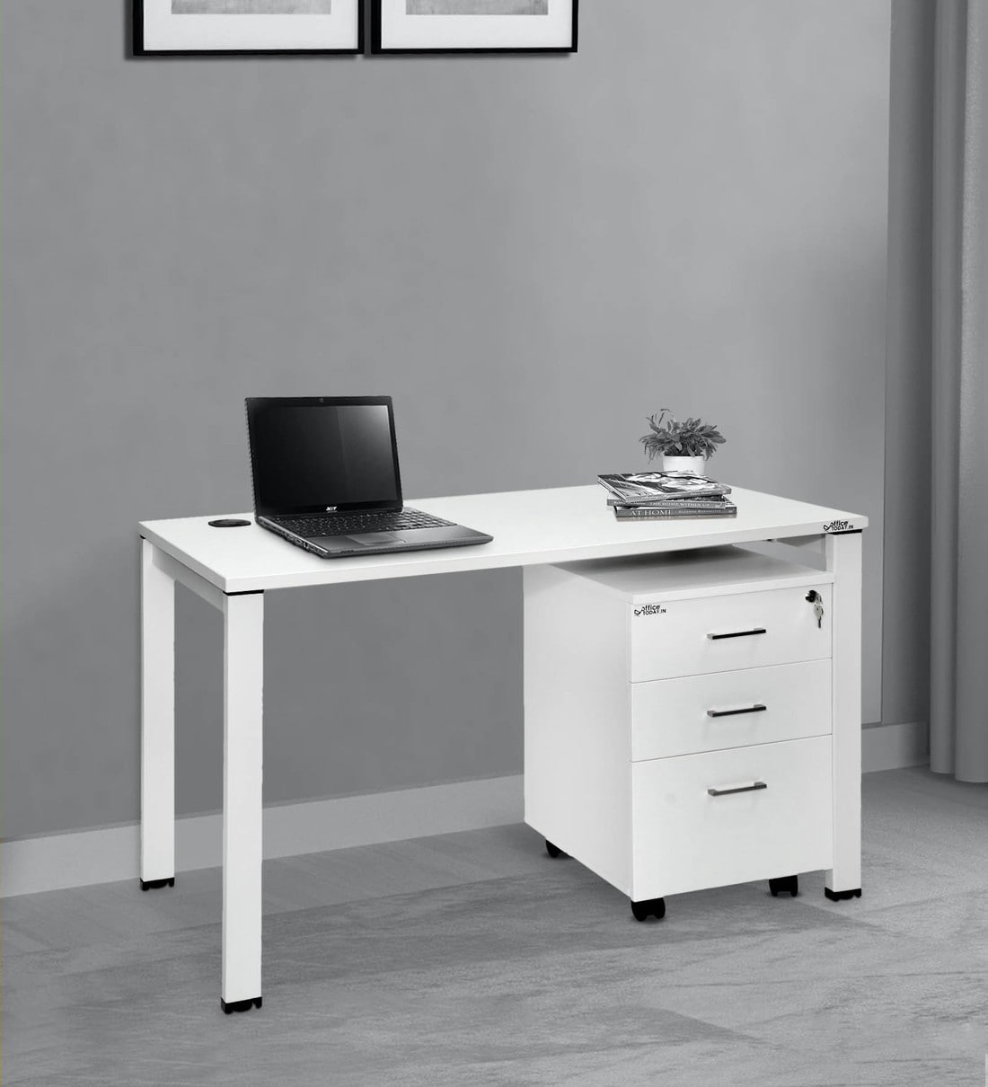 Buy Panama Study Table & Pedestal Facia in White Colour at 21% OFF by Office Today | Pepperfry