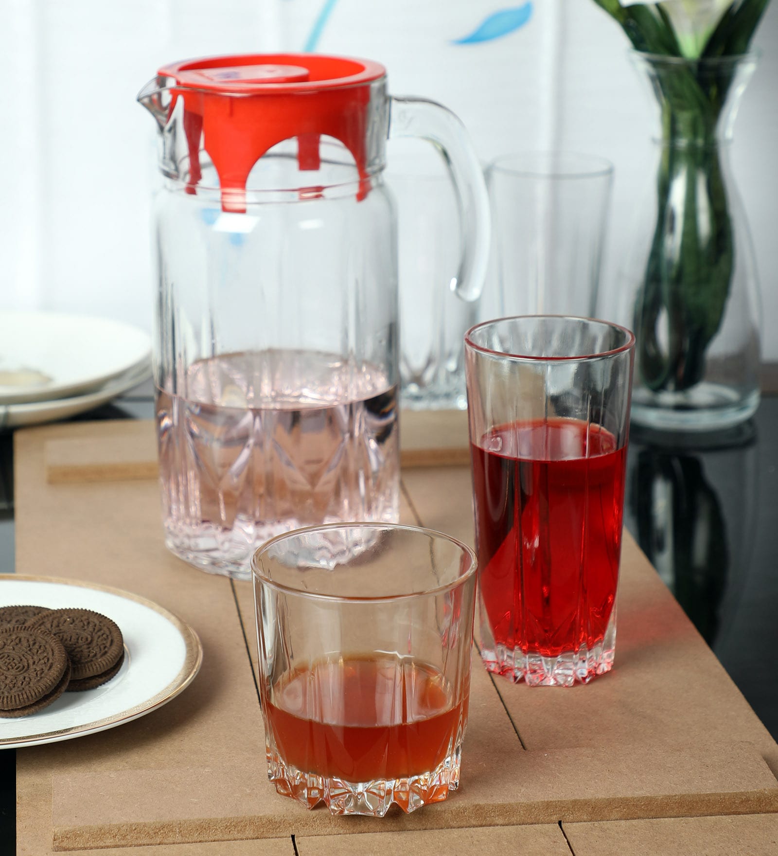 Buy Glass Glass (Set of 5) Water Jug with Glass Online - Jugs - Kitchen ...