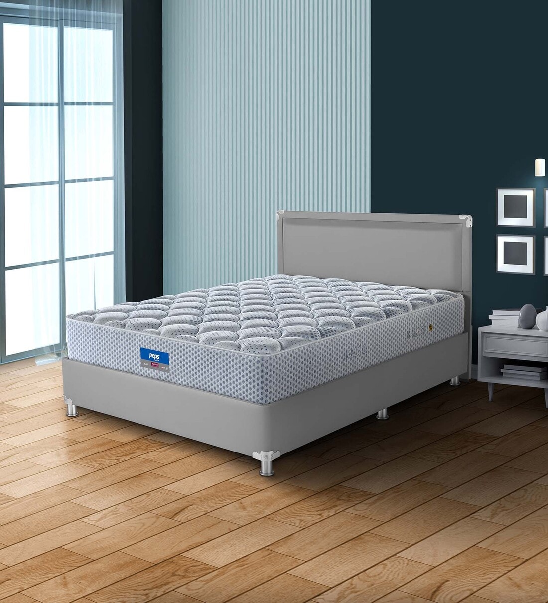 Buy Allura 6 inch Pocketed Spring Single Mattress in Grey Colour at 5% ...