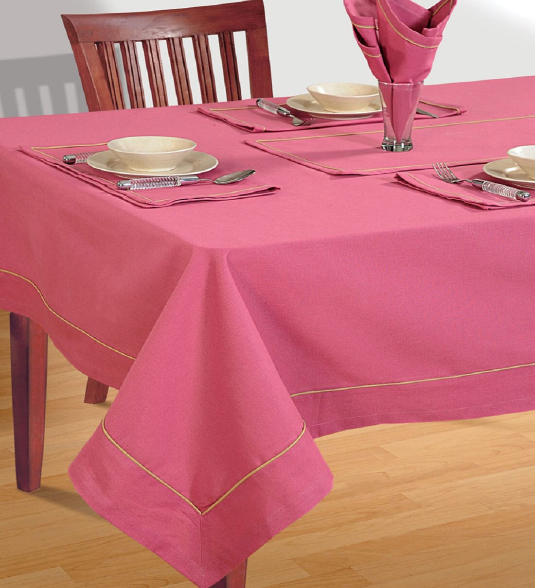 Buy Rhys (118x70) Pink Cotton Table Cloth at 30% OFF by Swayam | Pepperfry