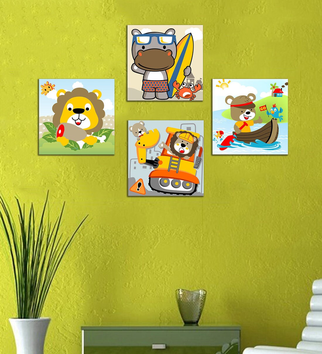 Buy Mdf Playfull Animals Wall Panel In Multicolor at 25% OFF by Wens ...