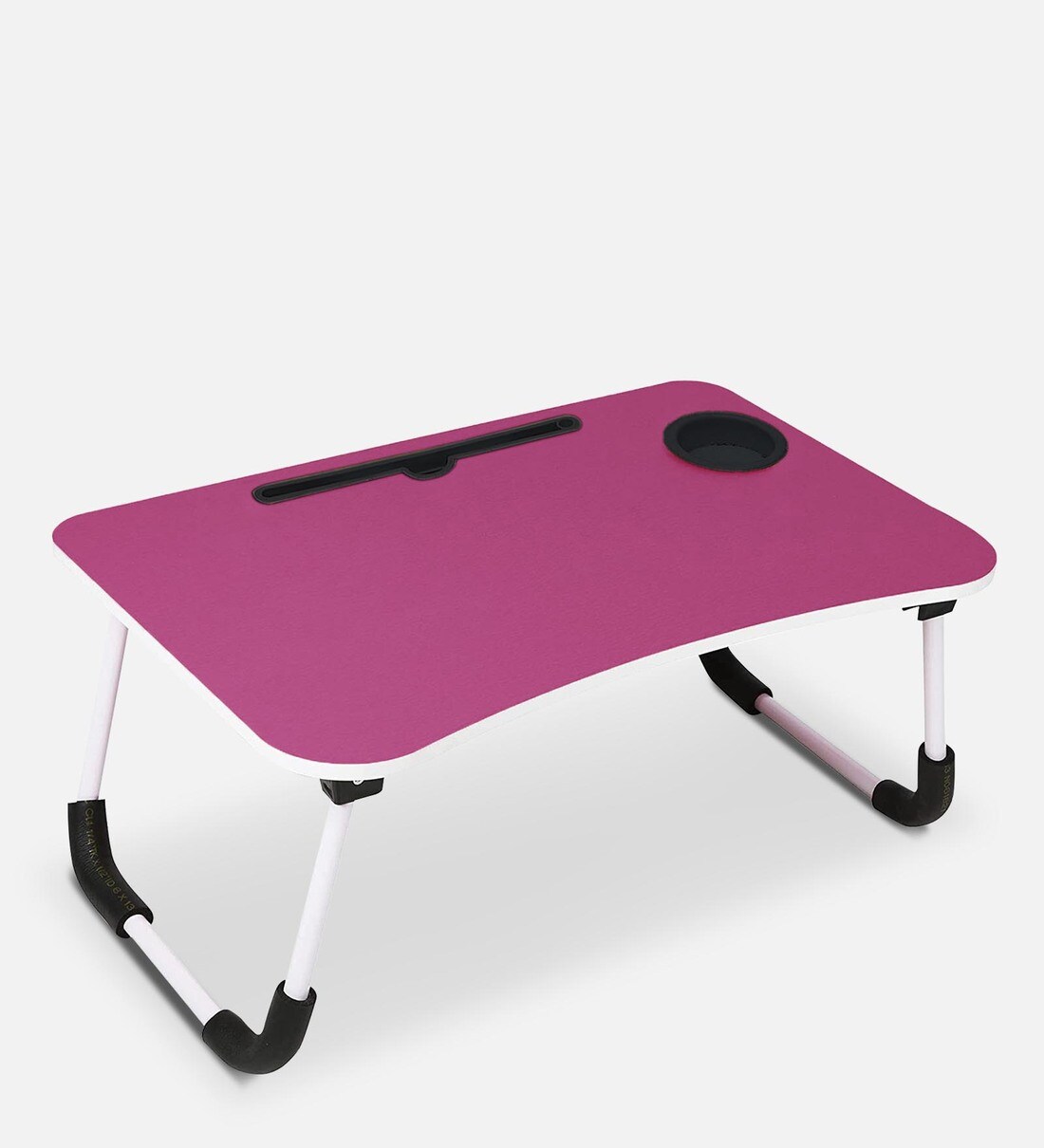 Buy Portable Laptop Table With Cup Holder In Pink Colour at 58% OFF by ...