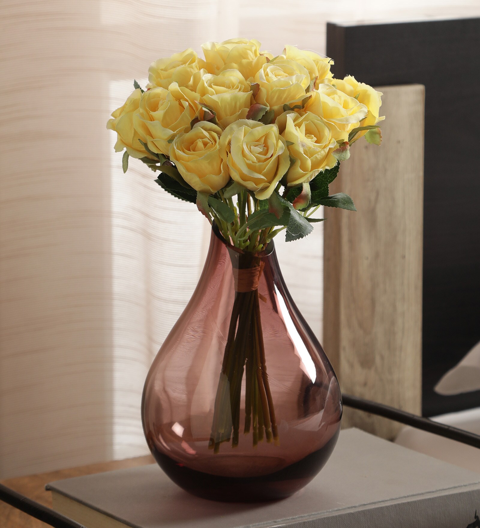 Buy Yellow Fabric Exquisite Rose Artificial Flowers at 55% OFF by ...