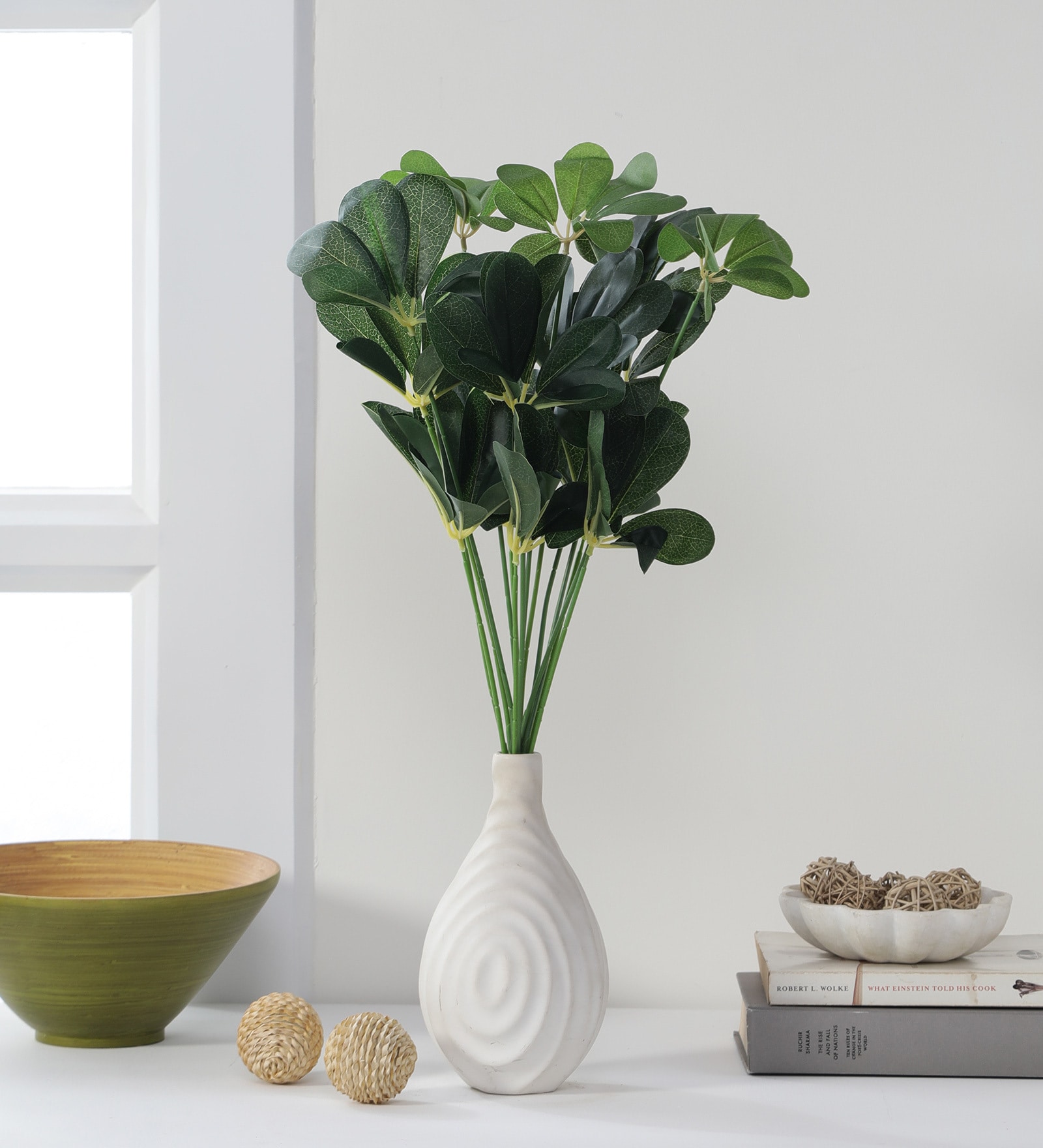 Buy Fabric Green Schefflera Artificial Plants Online - Artificial ...