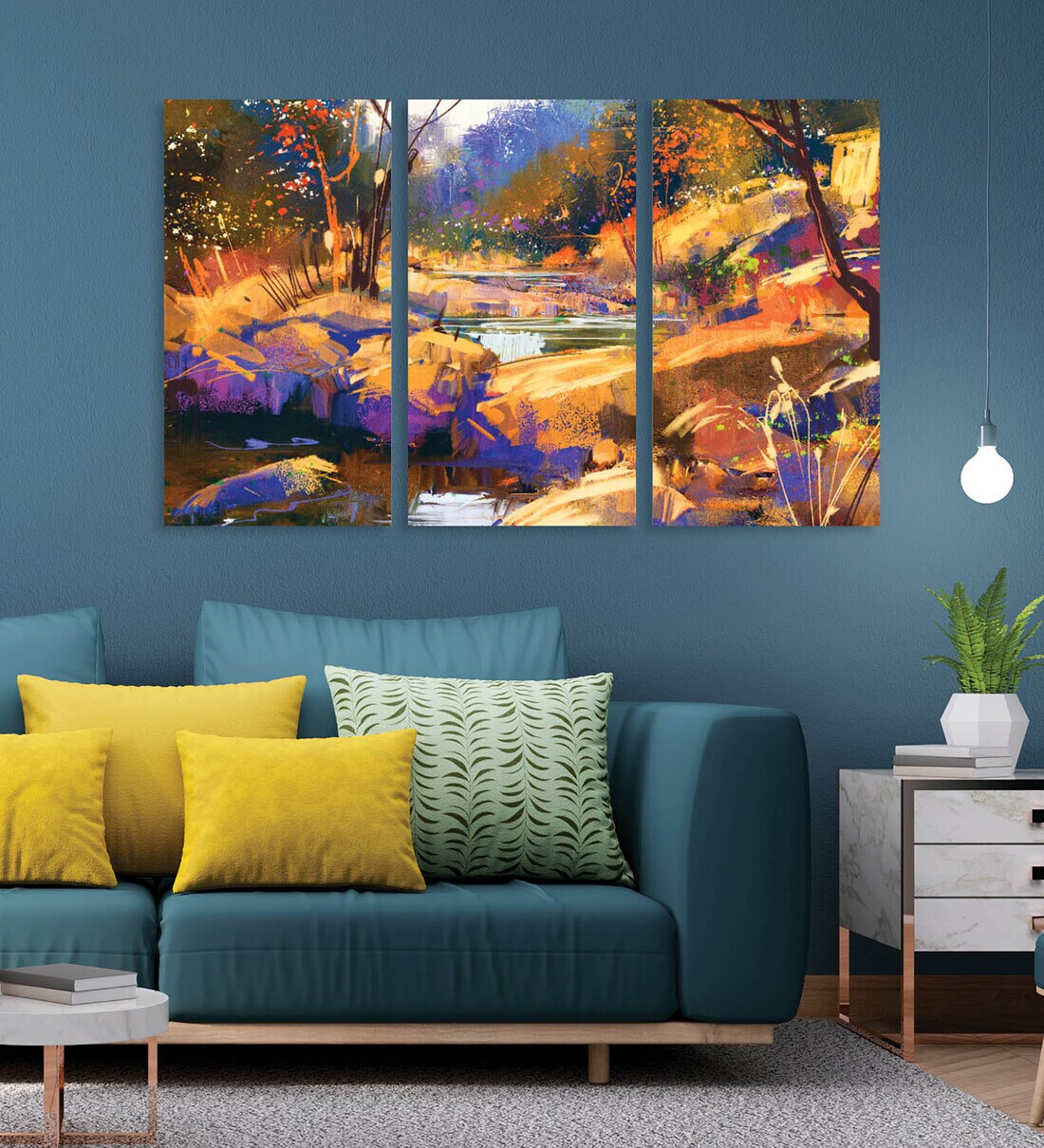 Buy Dream Multicolour Canvas Framed People & Places Art Panel Set of 3 ...