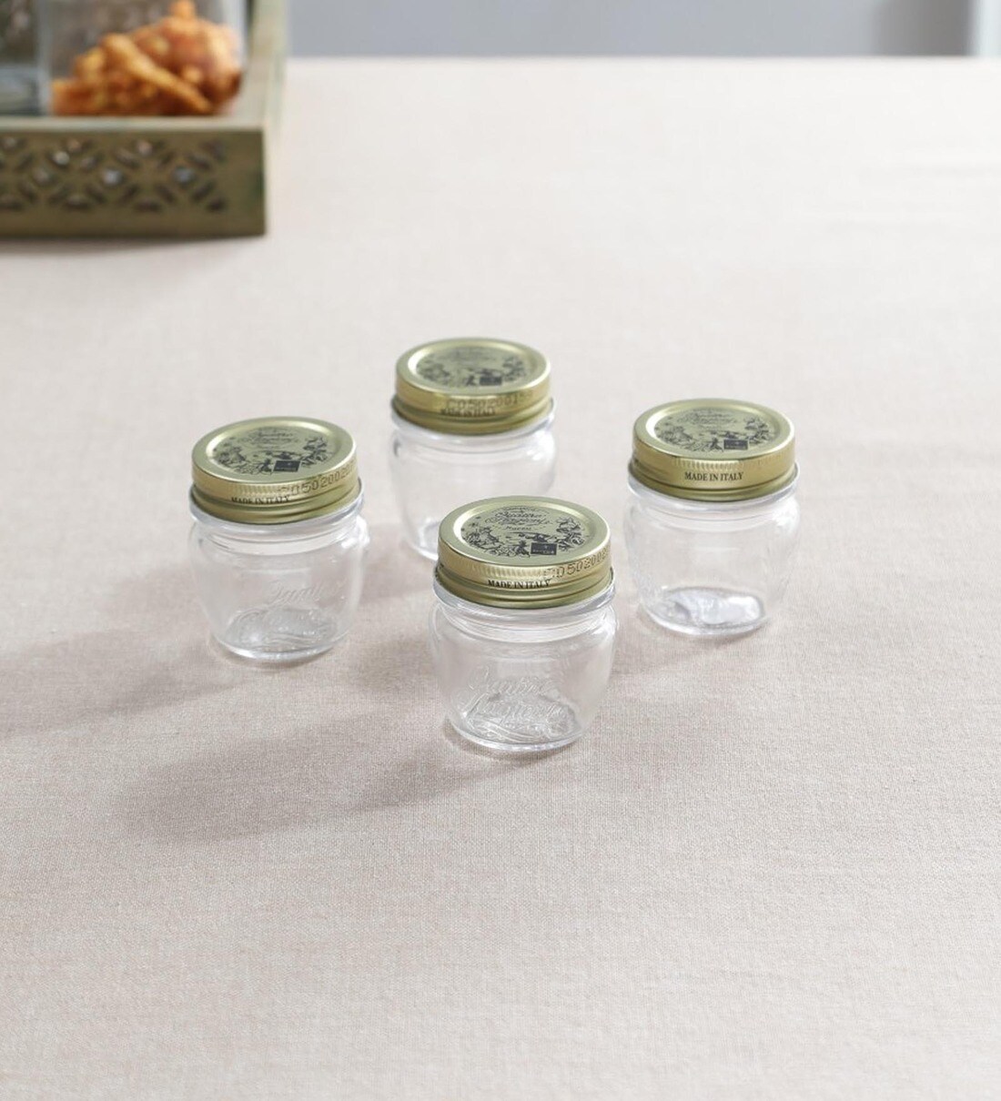 Buy Quattro Stagioni 80ml Transparent Glass (Set of 4) Jars and ...